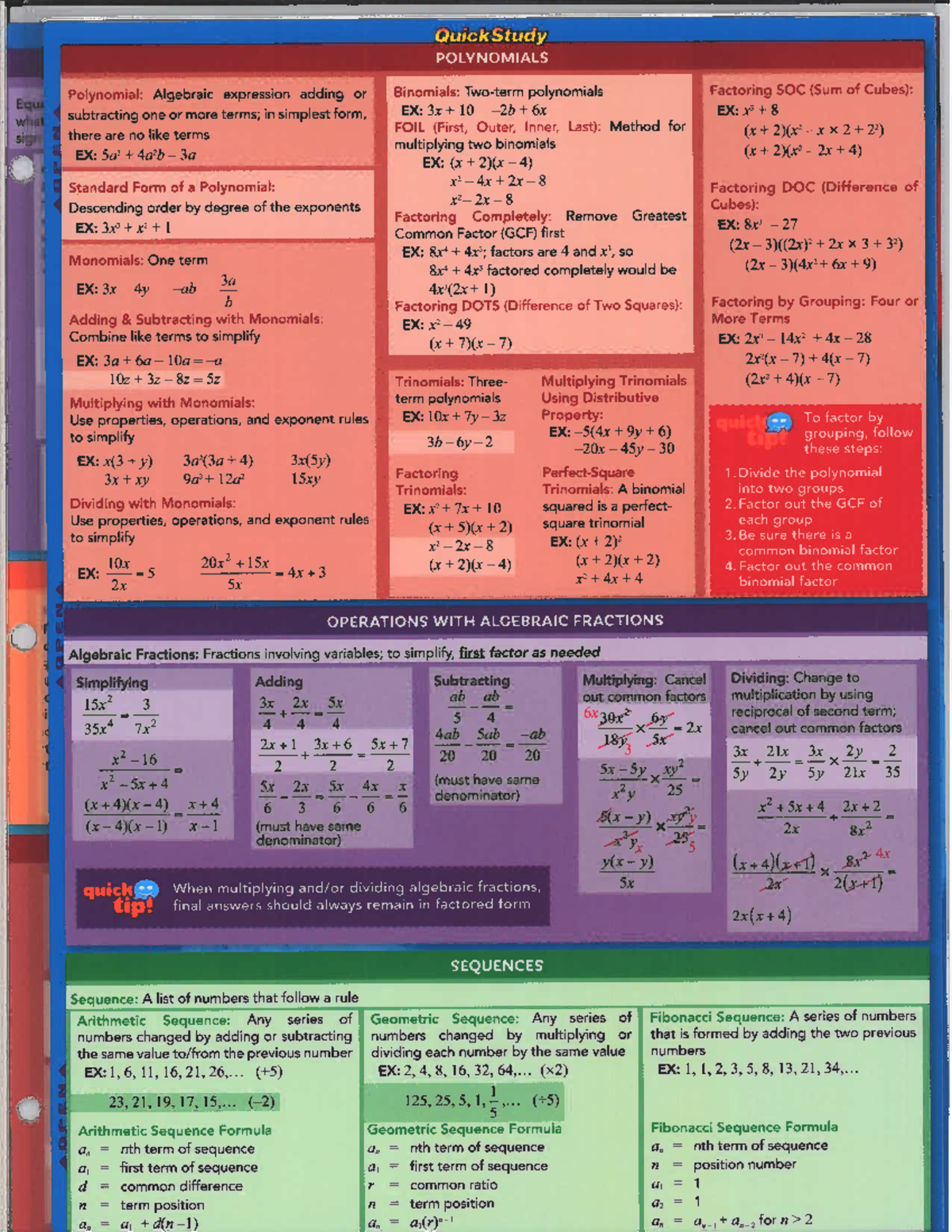 Math fundamental 2 pg 5 - lots of references for helping with homework ...
