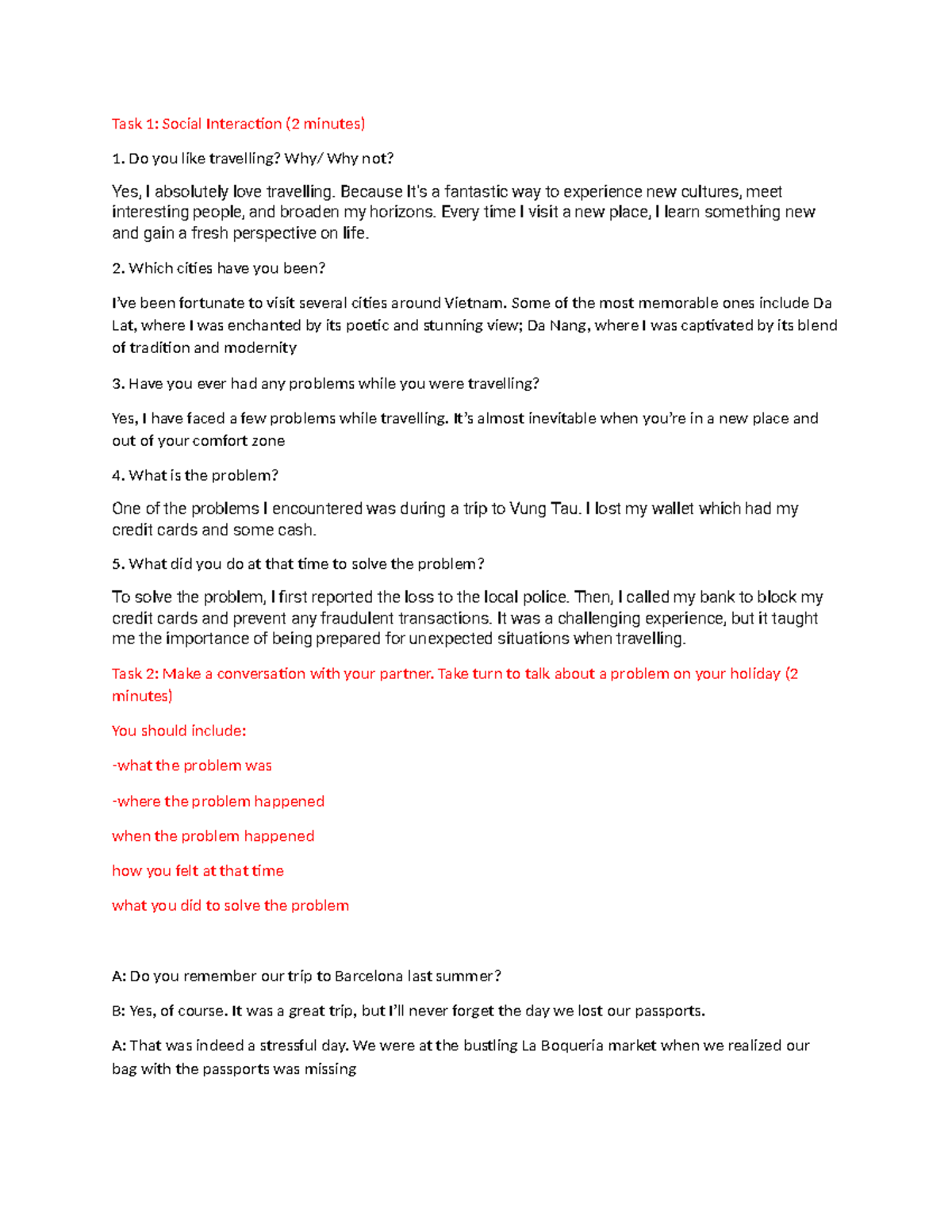 BT cho Thảo Hiền - sdada - Task 1: Social Interaction (2 minutes) Do ...