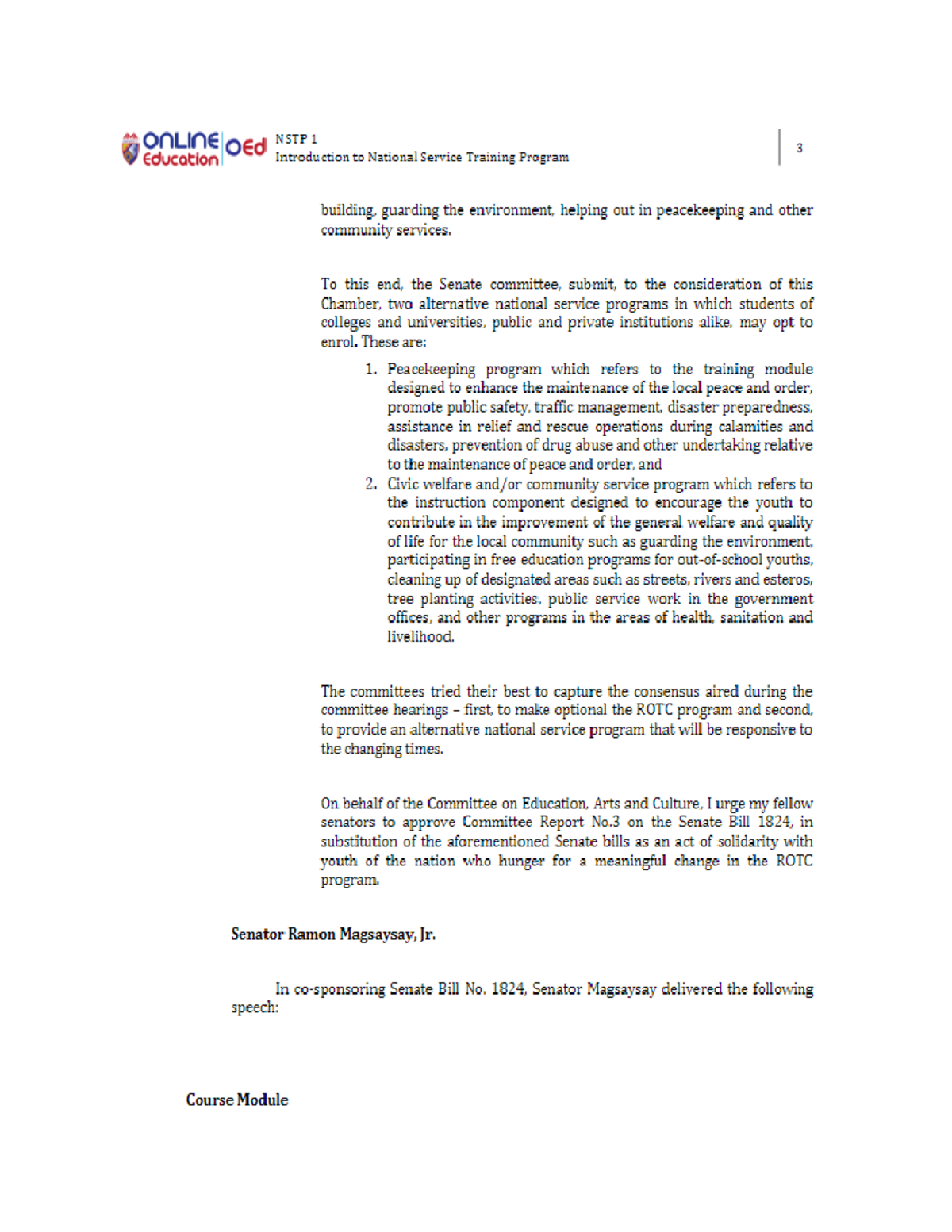 3 - lesson 1 page 3 - National Service Training Program - Studocu