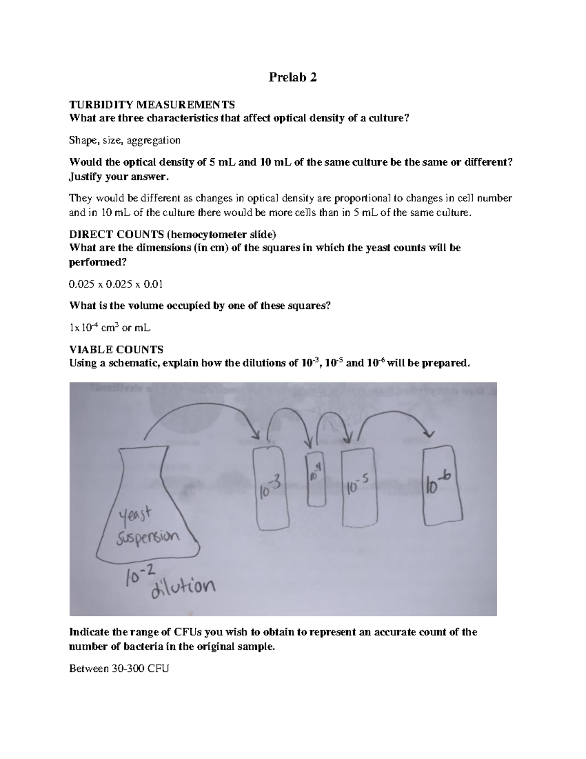 Prelab 2 - Completed - Dr. John Basso - Prelab 2 TURBIDITY MEASUREMENTS What are three - Studocu