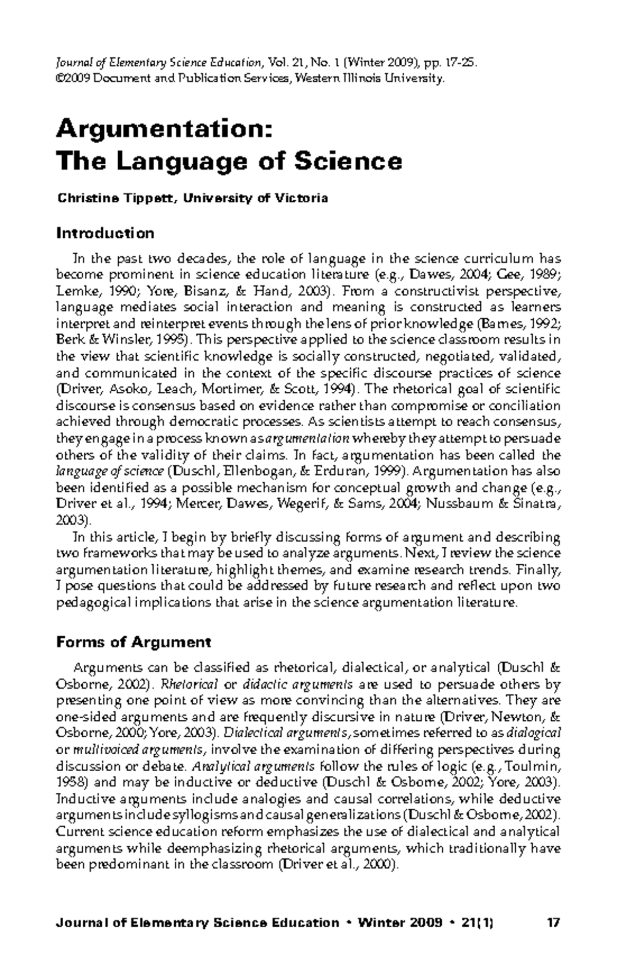 Argumentation - The Language of Science - - Studocu