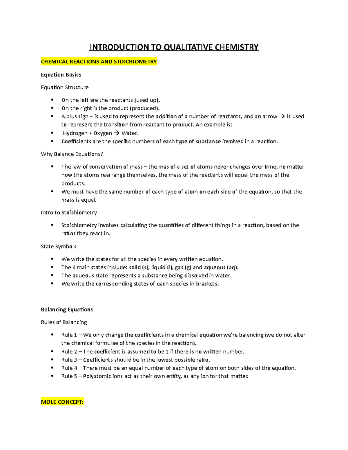 HSC Chemistry Module 2 Notes from Atomi - INTRODUCTION TO QUALITATIVE ...