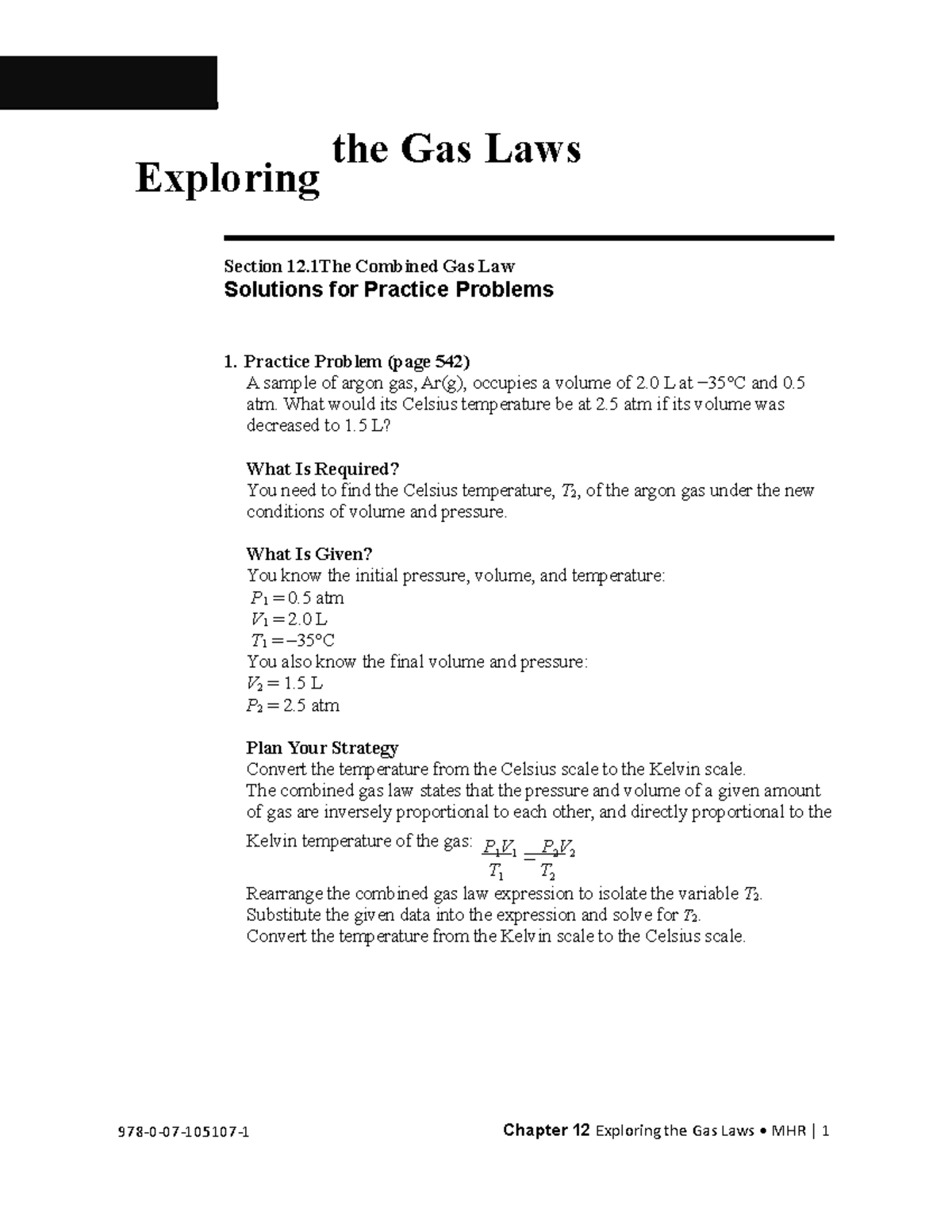 Answers Chapter 12 - Chemistry 11 Solutions 978‐0‐07‐105107‐1 Chapter ...