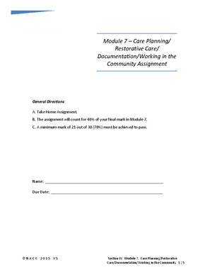 Module 2-Role of Support Worker - I. What is a Support worker? worker ...