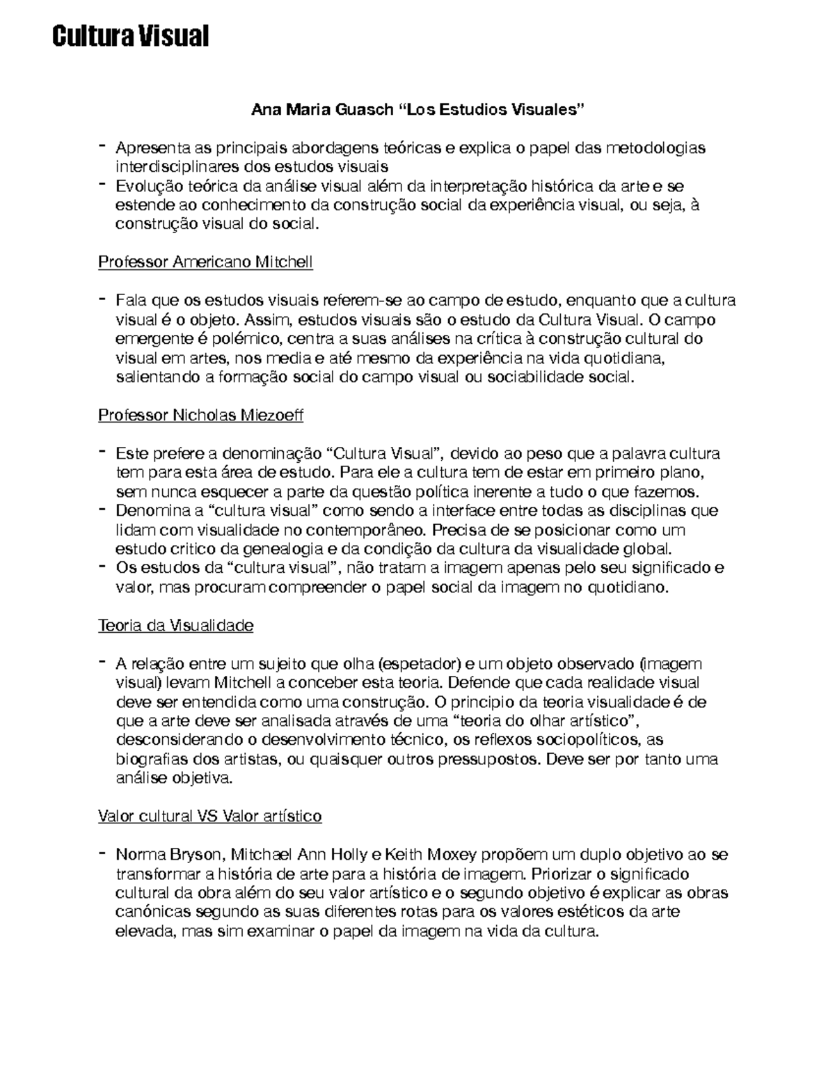 Cultura visual textos frequencia - Ana Maria Guasch “Los Estudios ...