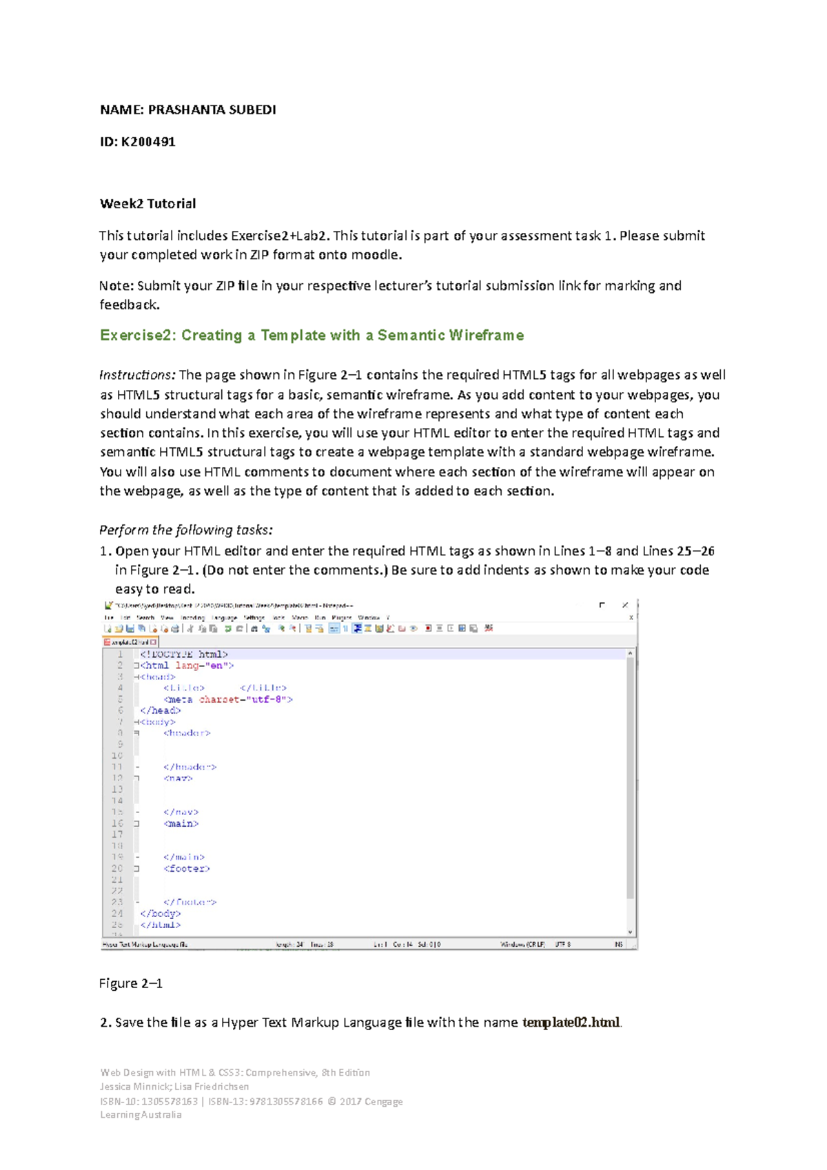 web page design and development tutorial, WEEK2 - NAME: PRASHANTA ...