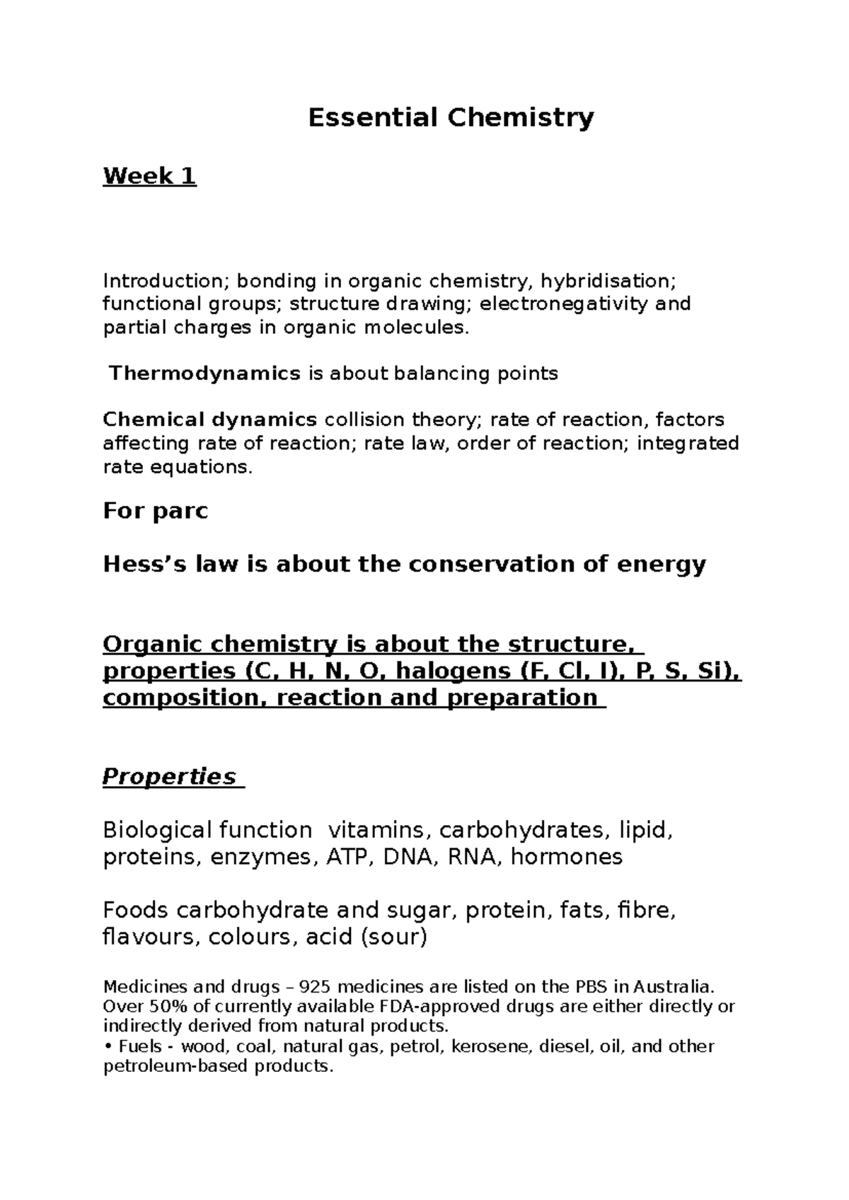 Essential Chemistry week1 - Essential Chemistry Week 1 Introduction ...