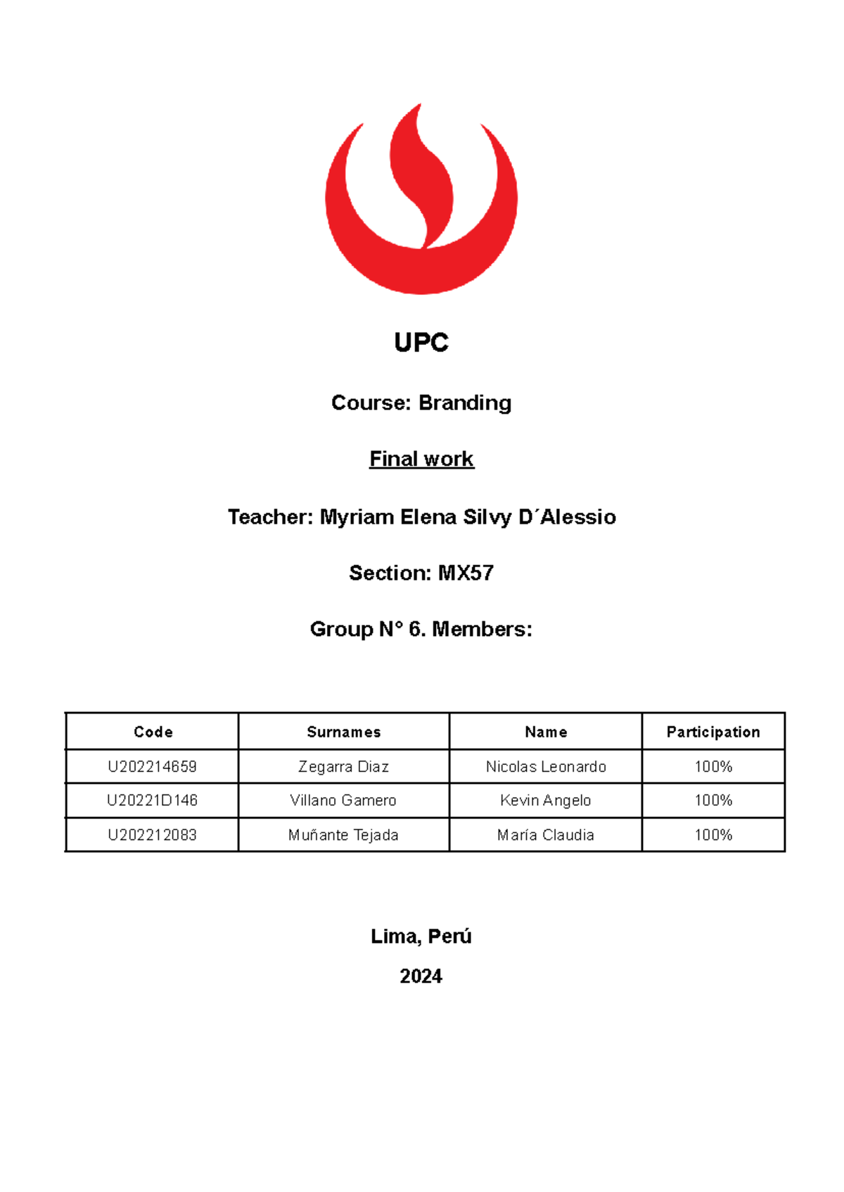 Grupo 6-inka kola - UPC Course: Branding Final work Teacher: Myriam ...