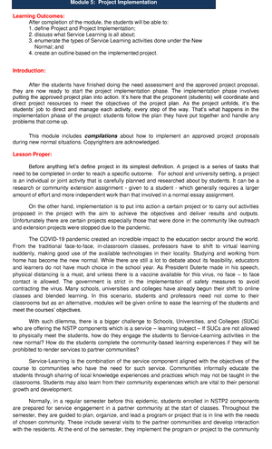 Module 7 NSTP CWTS 2 2021 Program Monitoring and Evaluation - National Service Training Program ...