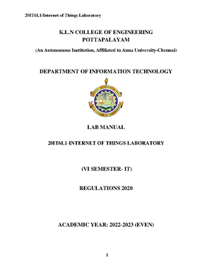 Cs3461 os lab manual student copy - DEPARTMENT OF COMPUTER SCIENCE AND ...