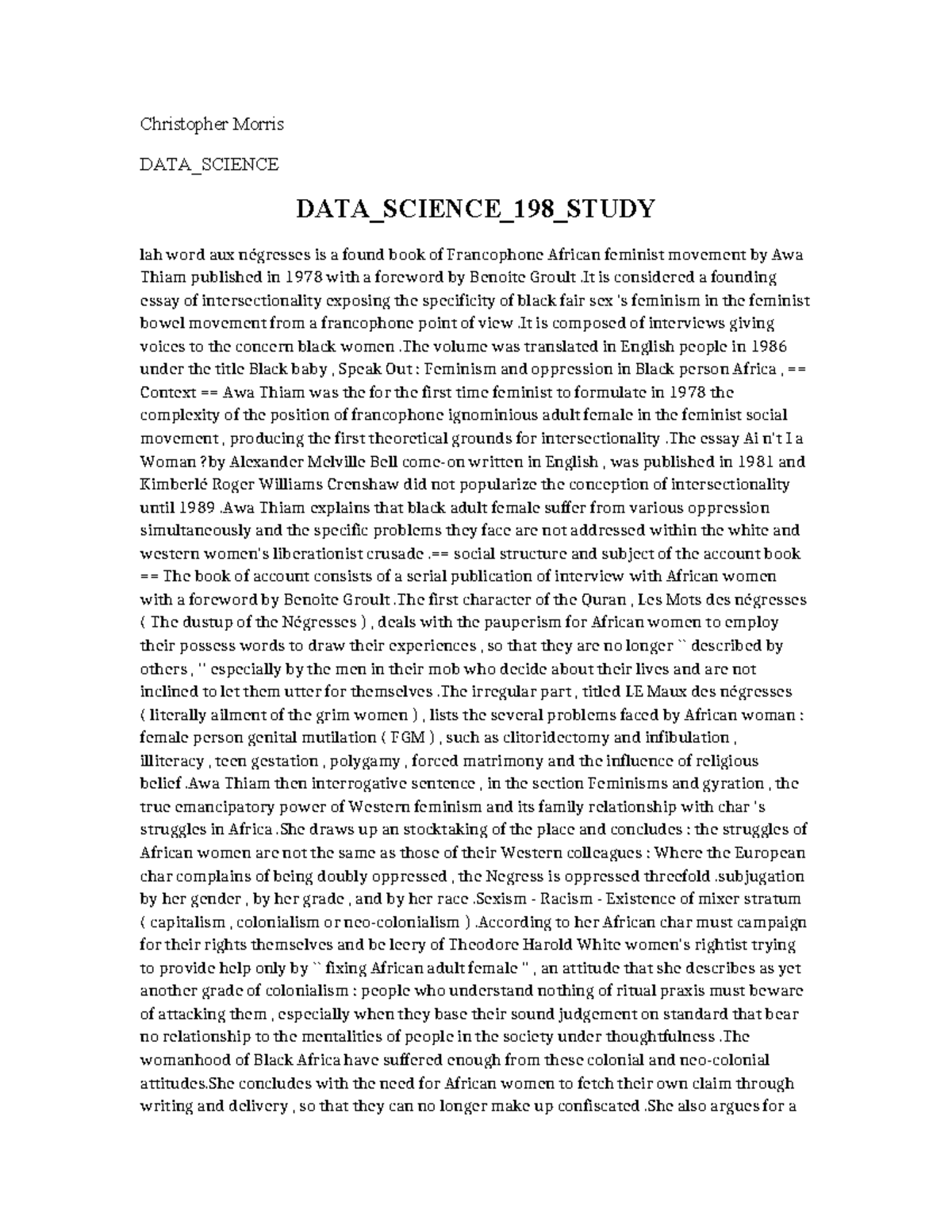 DATA Science 198 Study - Christopher Morris DATA_SCIENCE DATA_SCIENCE ...