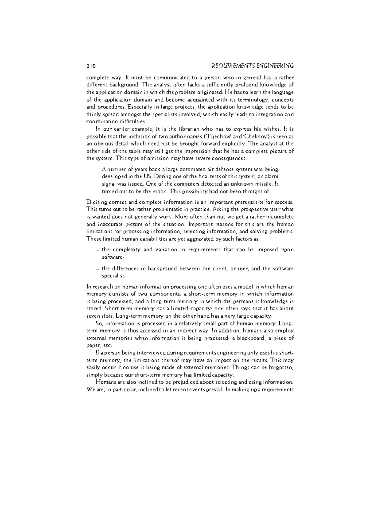 Software Engineering Lecture Notes (53) - 210 REQUIREMENTS ENGINEERING ...