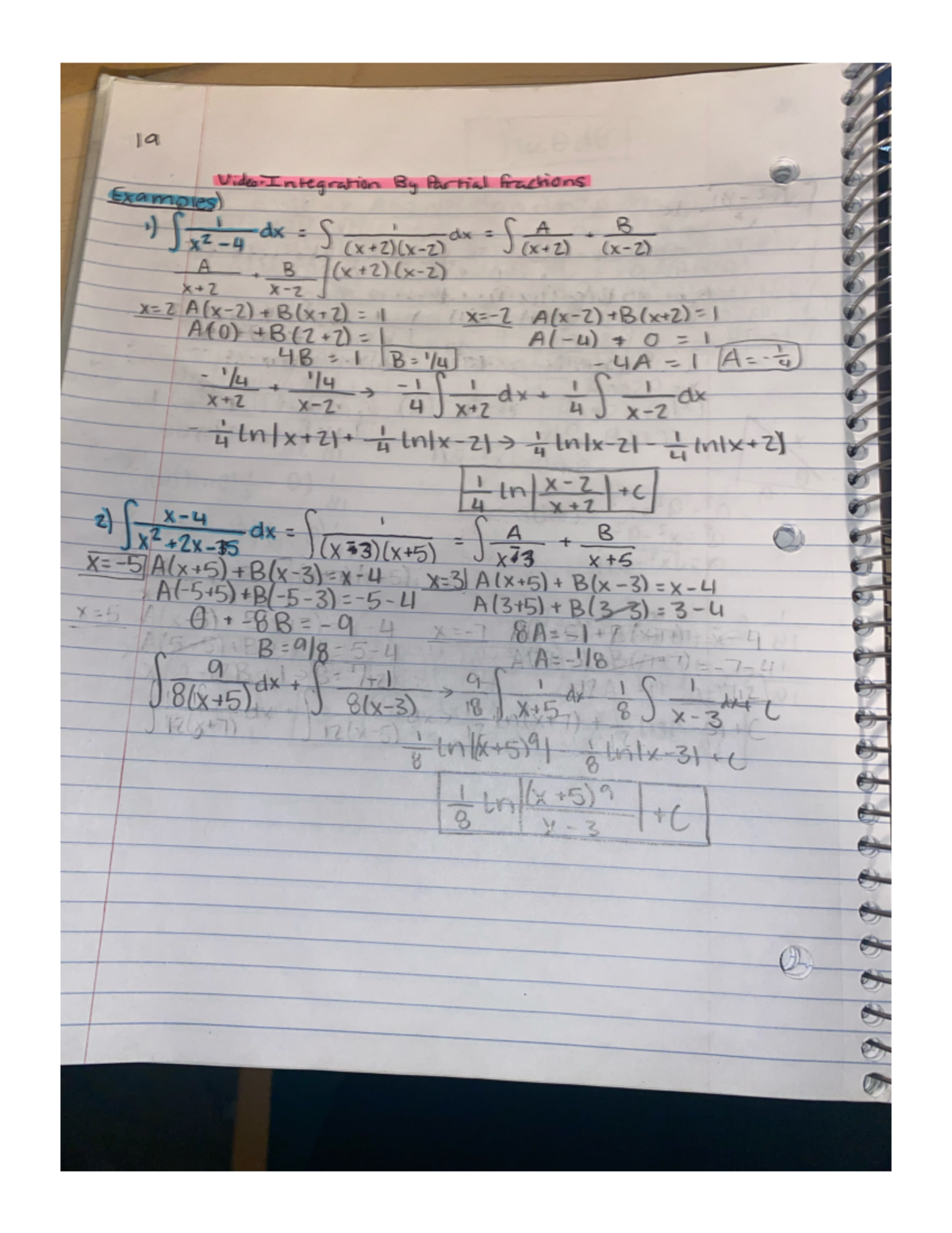 Calc 2-Integration by partial fractions - MATH 022 - Studocu