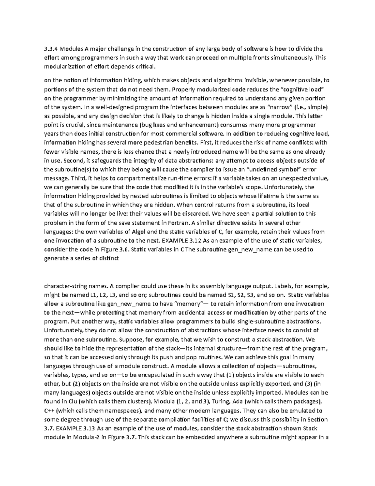 3.31-3.36 comp348 important parts - 3.3 Modules A major challenge in ...