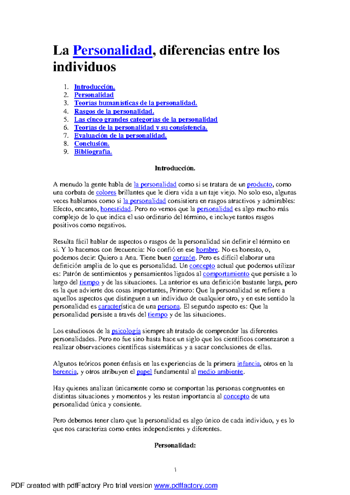 LA Personalidad - apuntes - ١ La Personalidad, diferencias entre los ...