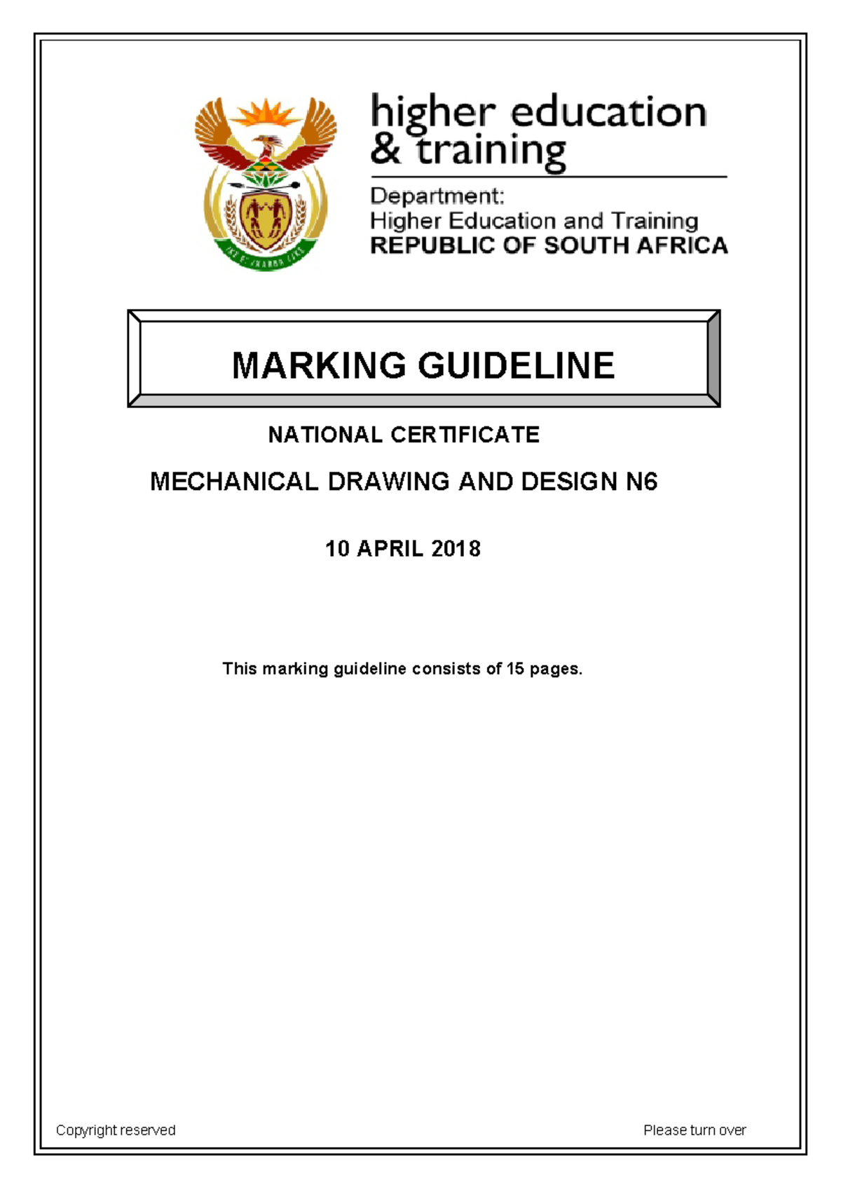 N6 Mechanical Drawing and Design April 2018 Memorandum - NATIONAL ...
