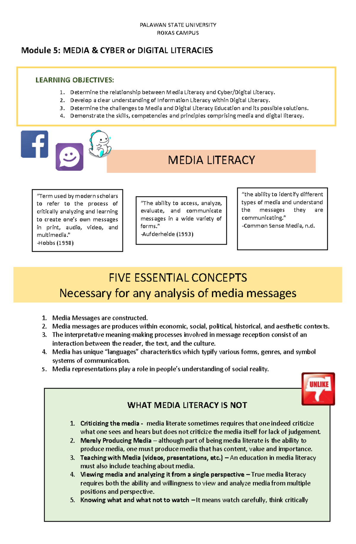 Module 5 media and cyber Lit 2 - PALAWAN STATE UNIVERSITY ROXAS CAMPUS ...
