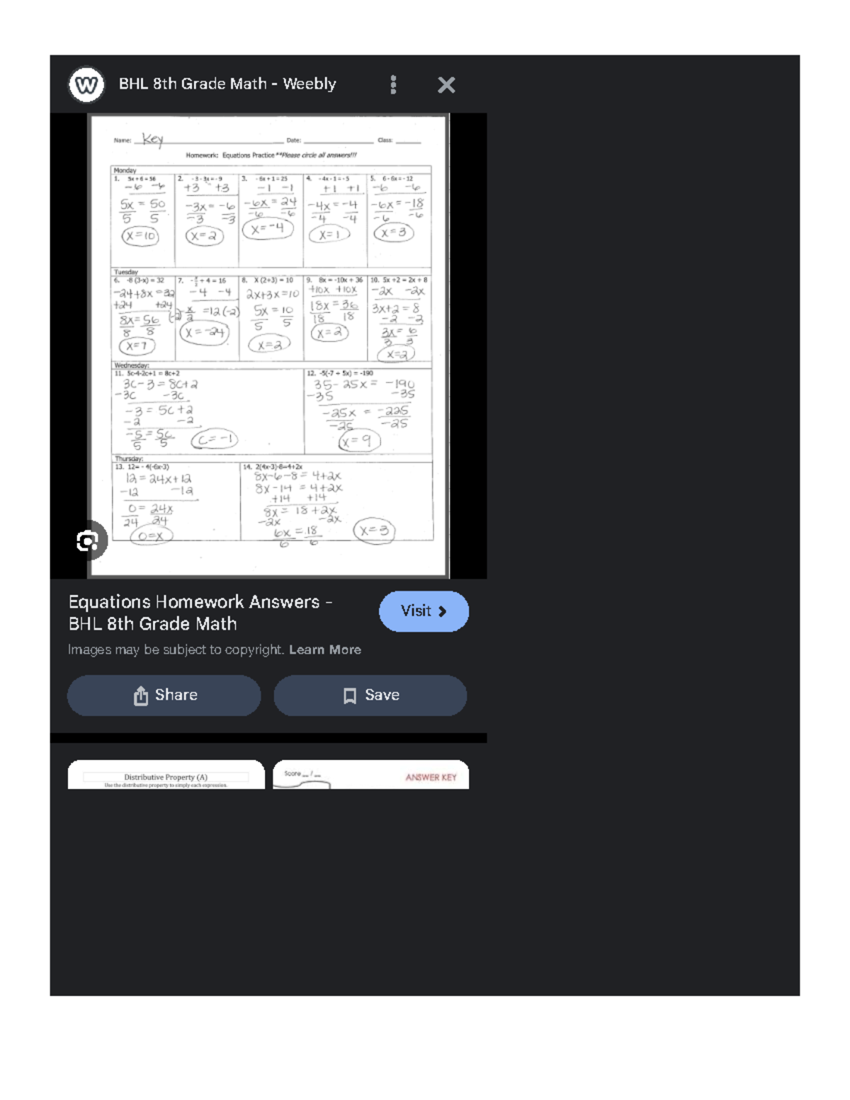 Math homework grade 8 - BHL 8th Grade Math - Weebly Equations Homework ...