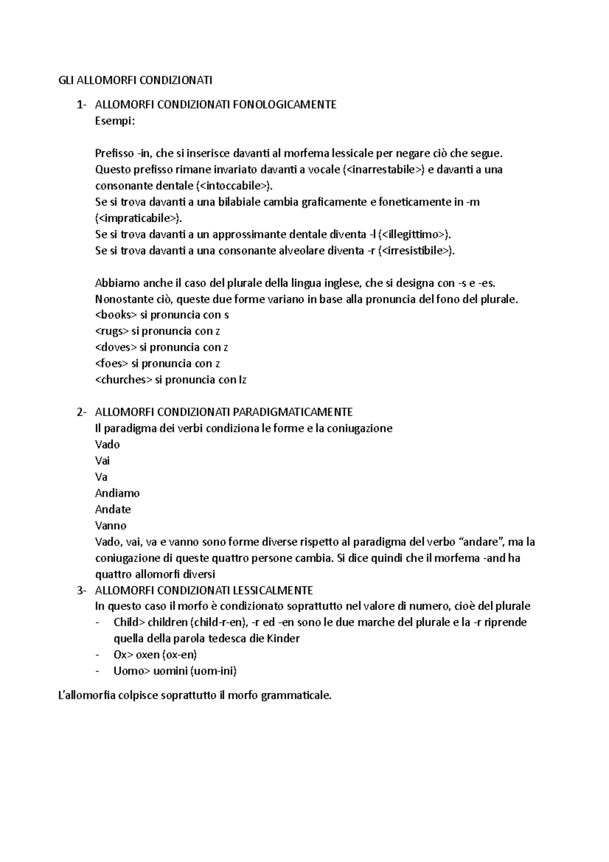 GLI Allomorfi Condizionati - GLI ALLOMORFI CONDIZIONATI 1- ALLOMORFI ...