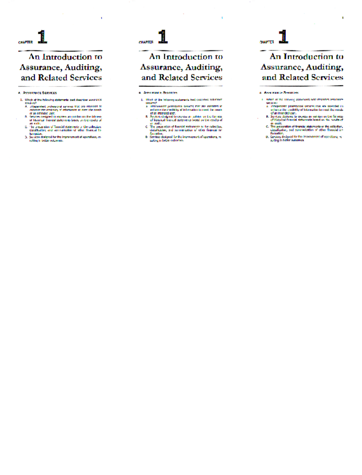 Scribfree - Theory - 1 CHAPTER 1 An Introduction to Assurance, Auditing, and Related Services A ...