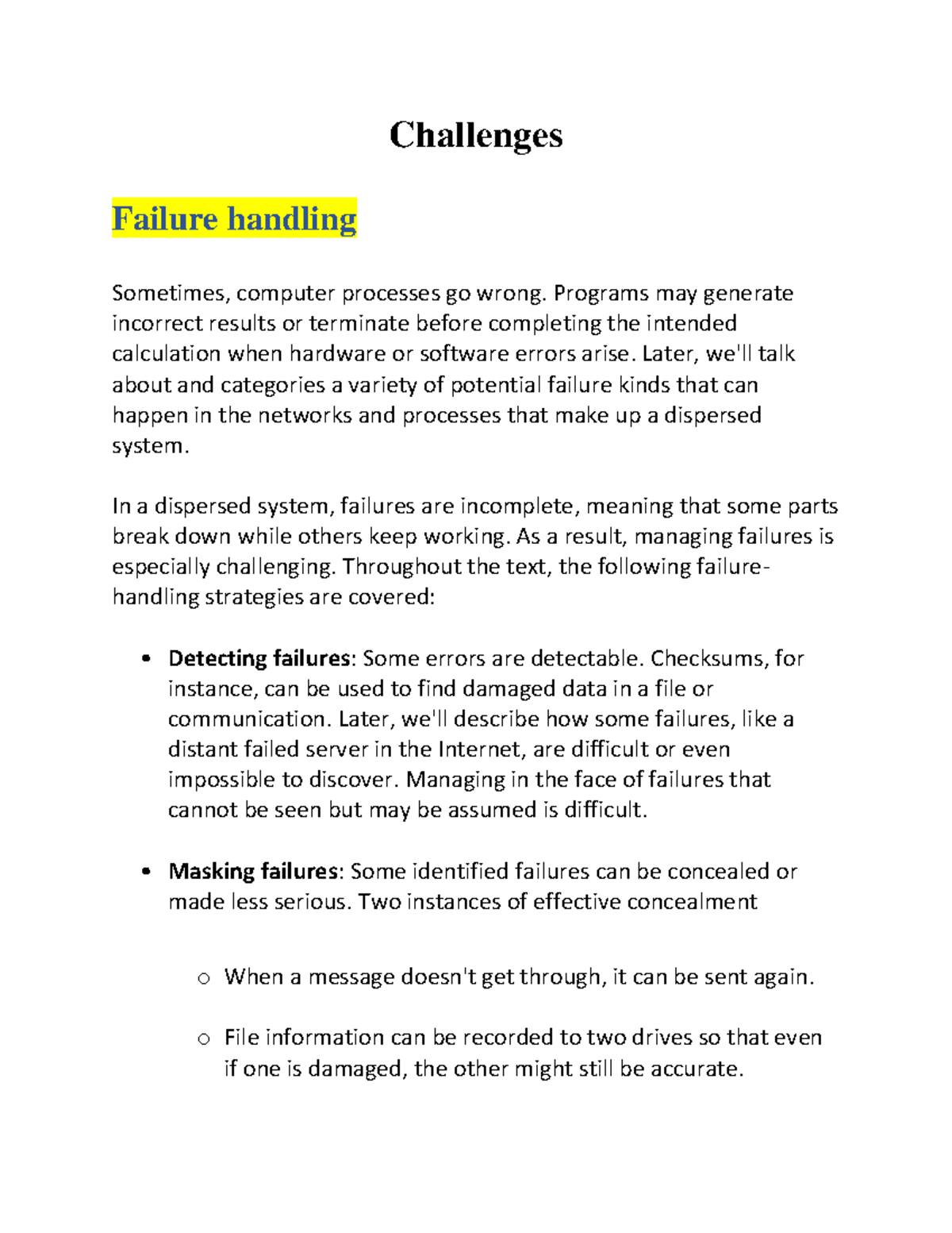 Challenges Failure handling - Challenges Failure handling Sometimes ...