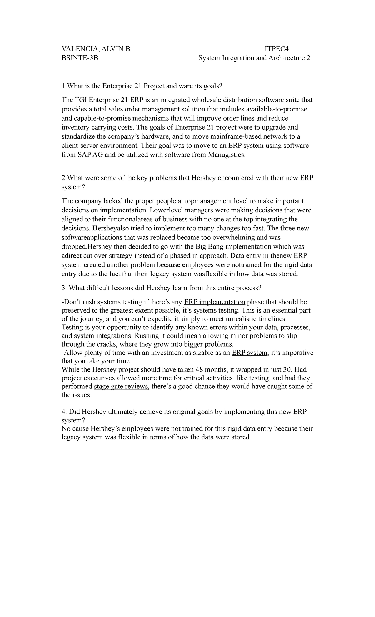 Hershey - VALENCIA, ALVIN B. ITPEC BSINTE-3B System Integration and ...