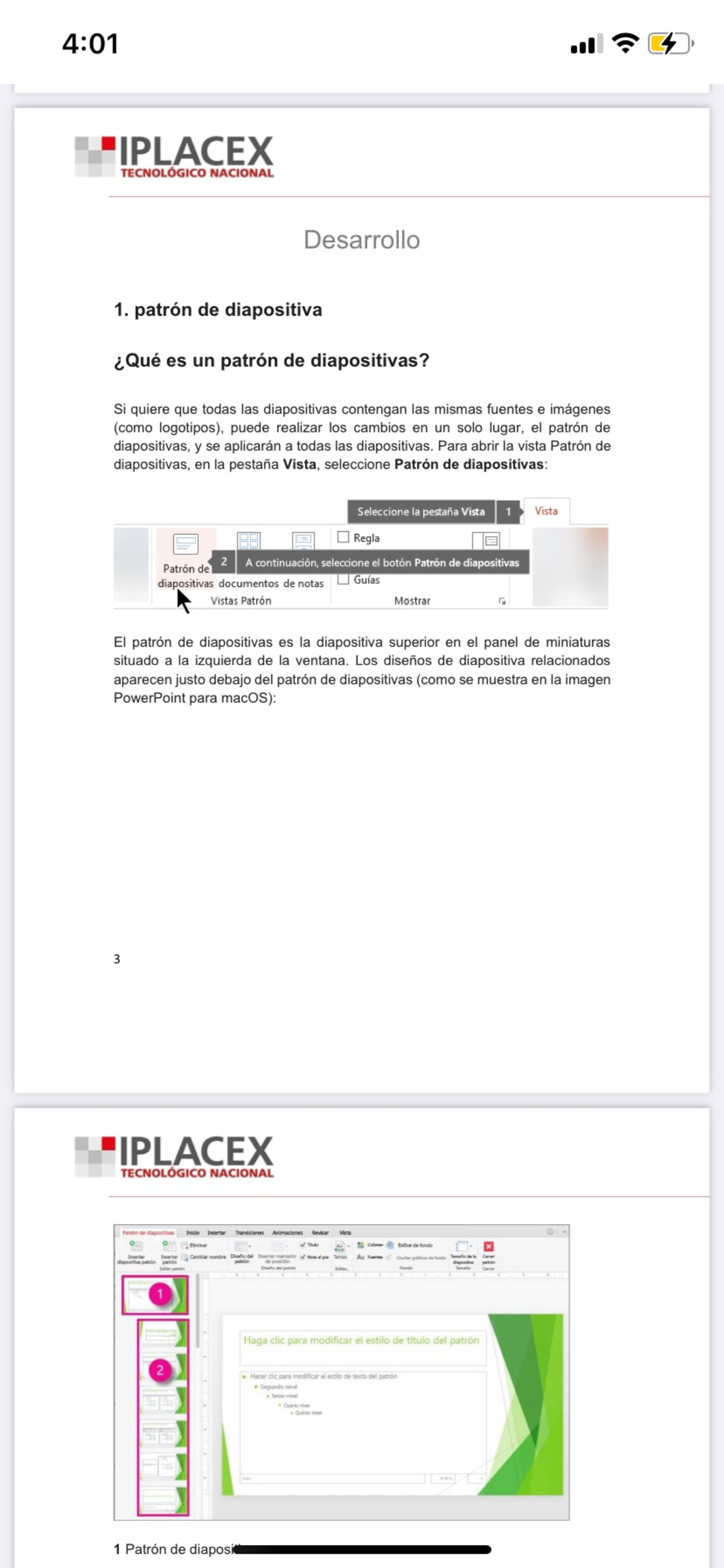 IMG 6987 - Material de estudio - 4:01 IPLACEX TECNOLÓGICO NACIONAL Desarrollo 1. patrón de - Studocu