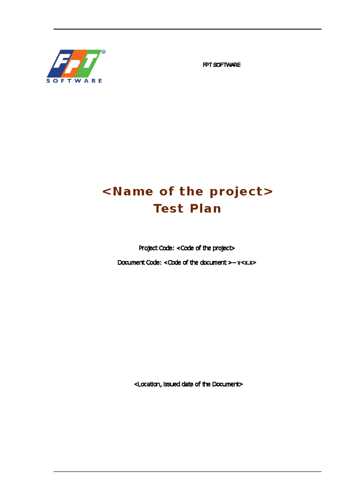 Template Test plan - asdsadadadadassda - FPT SOFTWARE Test Plan Project ...