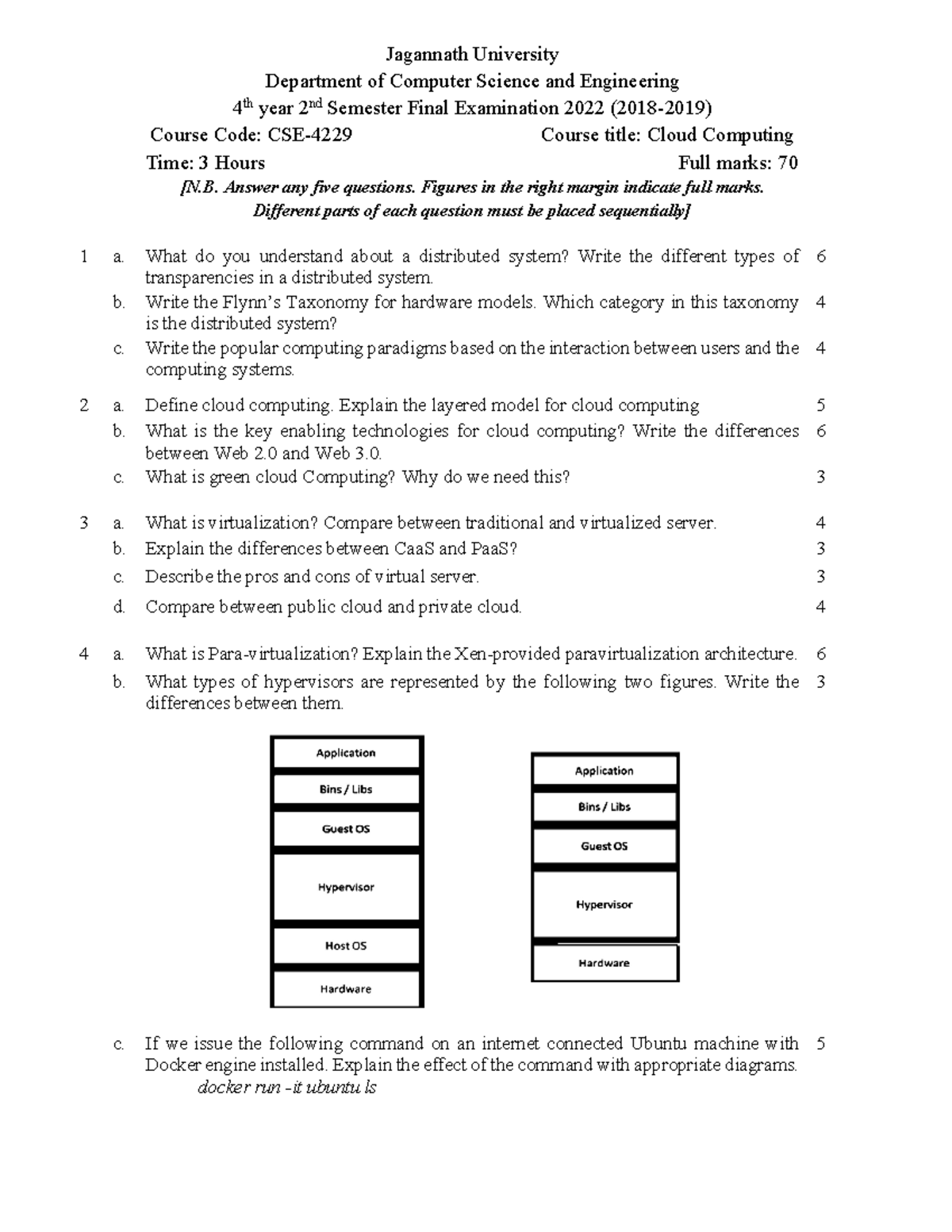 Cloud - Information - Jagannath University Department of Computer Science and Engineering 4 th ...