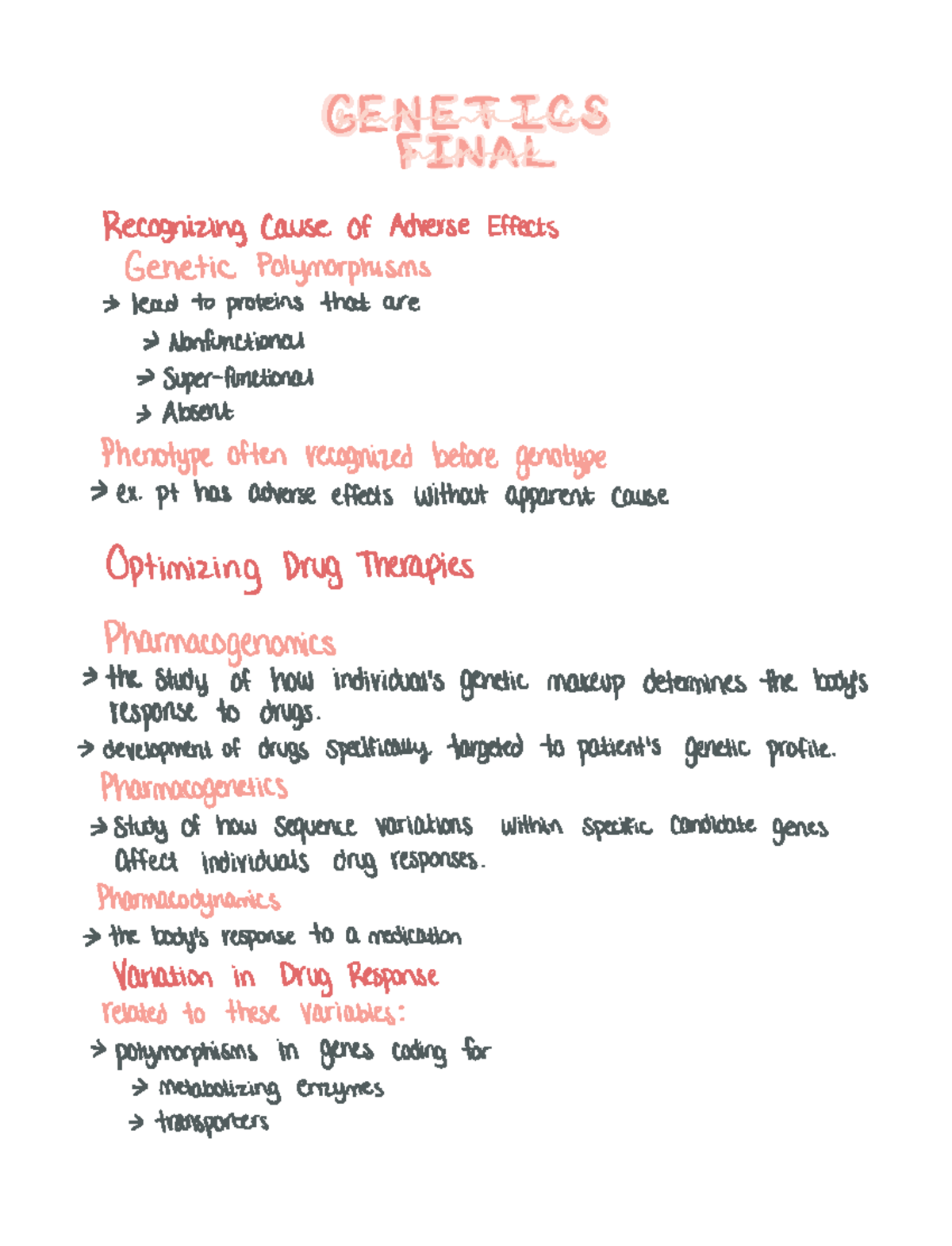 Genetics Final - Susan Wesmiller - GENEFICSS FINAL Recognizing Cause Of ...