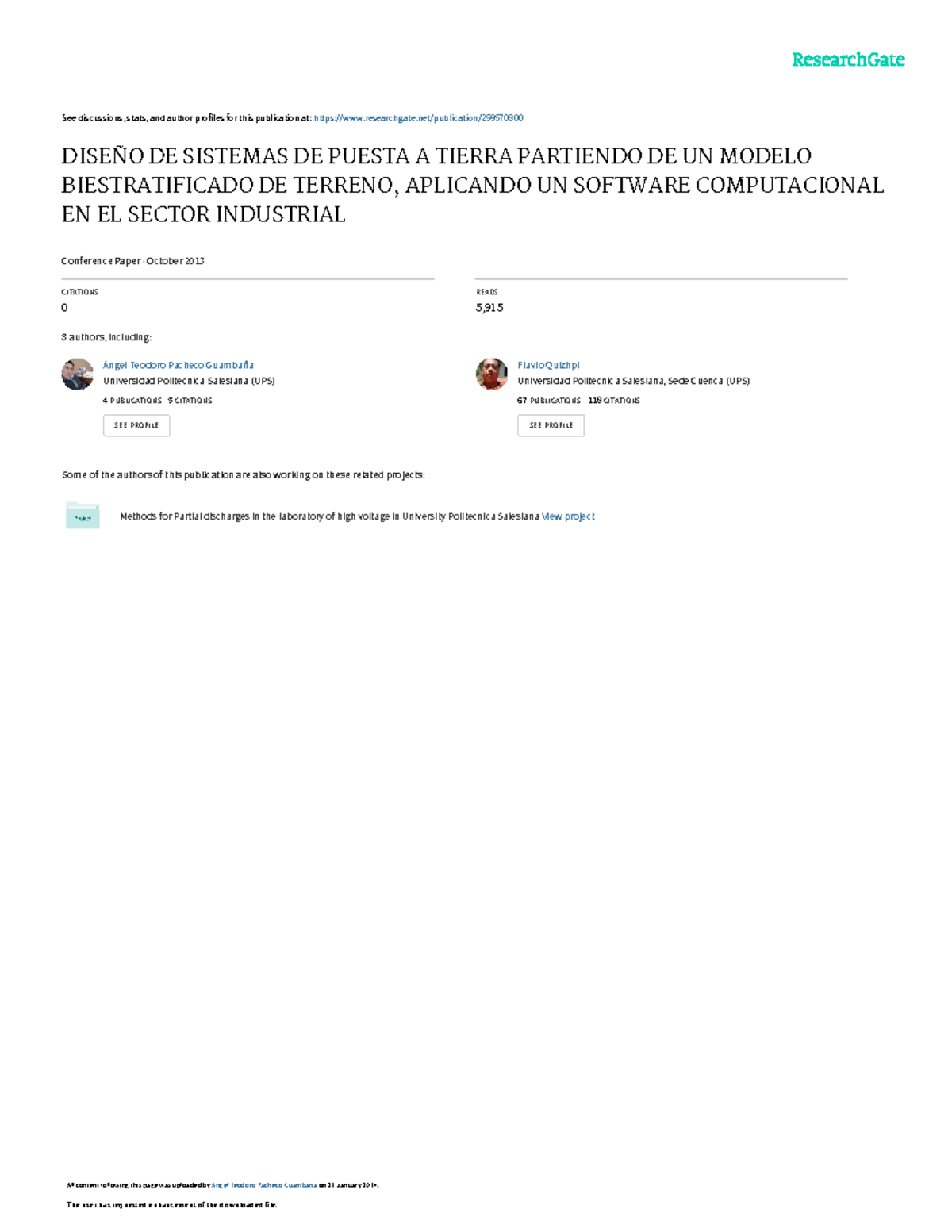 Diseode Sistemasde Puestaa Tierra ieee 837 - See discussions, stats ...