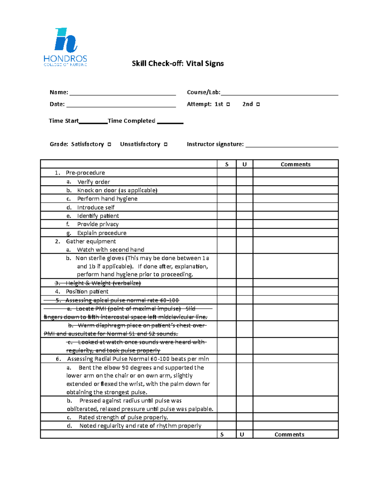N205 Vital Sign Check-OFF Spring 2021 - Name ...