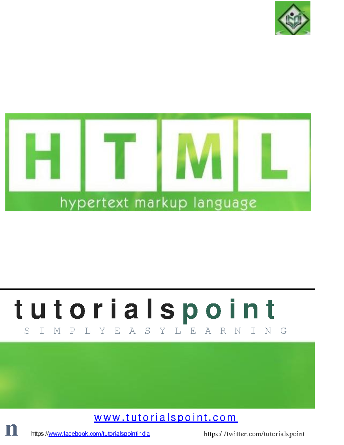 Html Tutorial Html T U T O R I A L S P O I N T S I M P L Y E A S Y L E A R N I N G W W W T