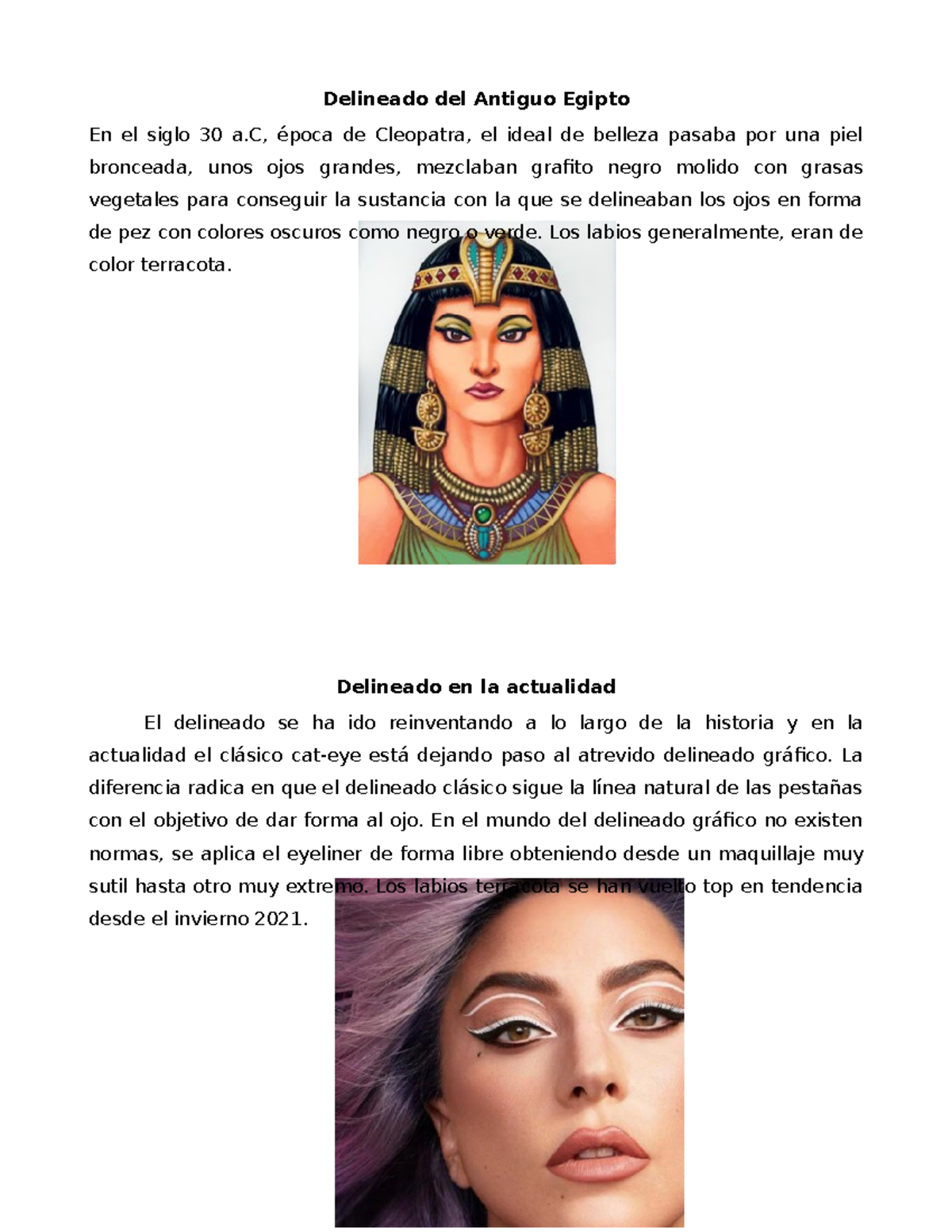Maquillajes antiguos vs modernos - Delineado del Antiguo Egipto En el ...