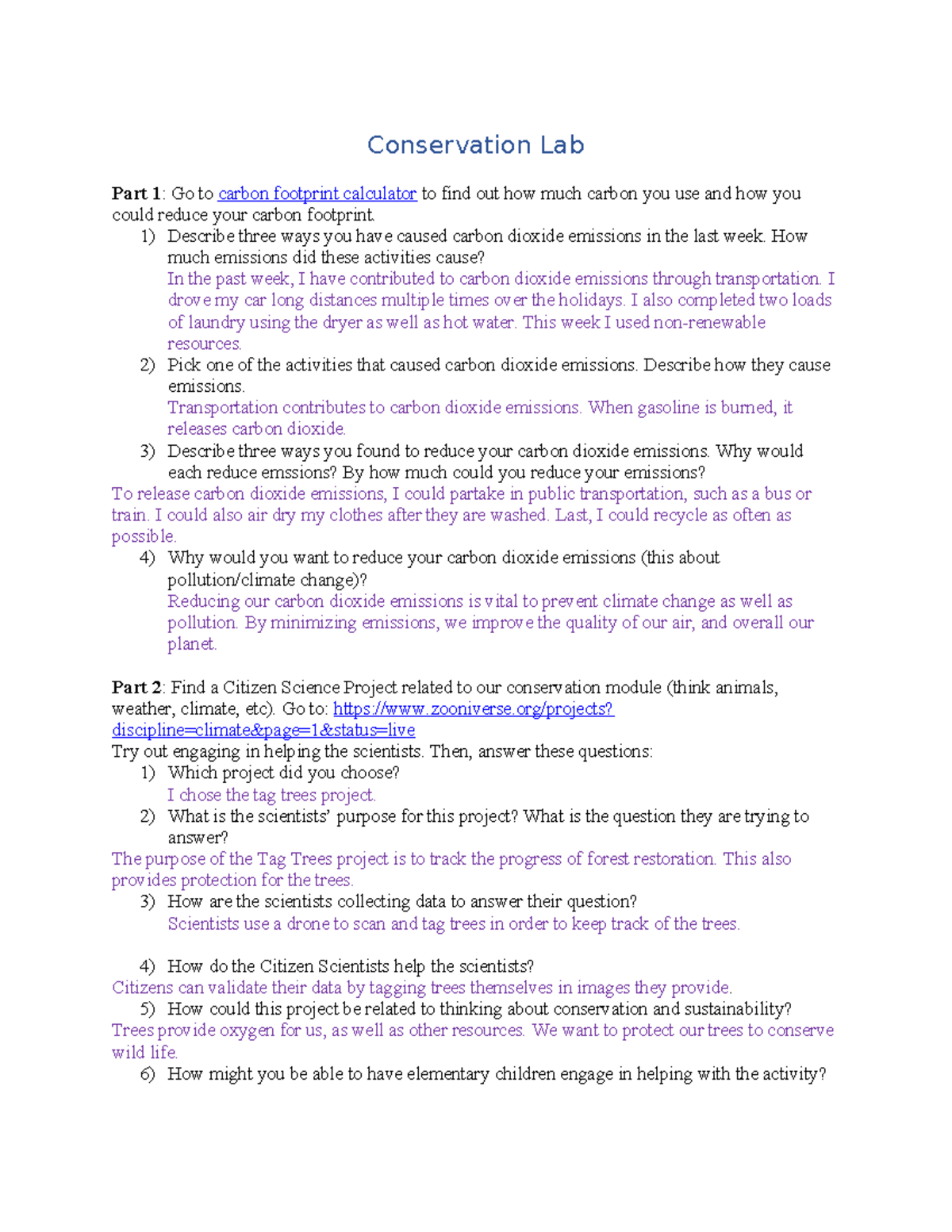 Conservation lab - conversion lab - Conservation Lab Part 1: Go to ...