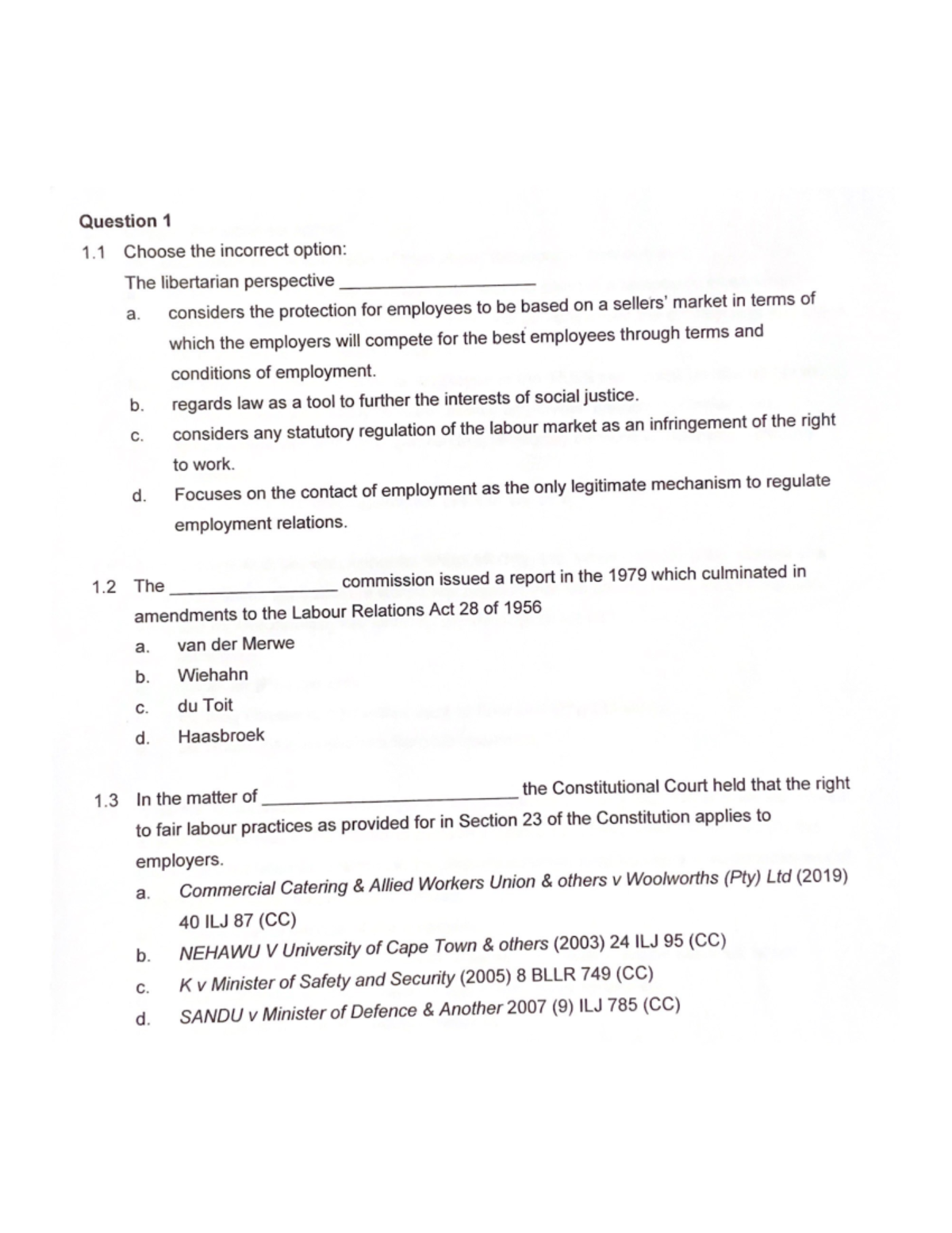Question 1 (2) eea bcea - LWLL221 - Studocu