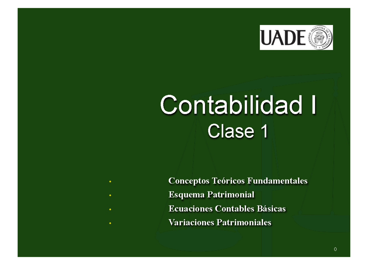 Clase I Contabilidad I - Apuntes 1 - Contabilidad I Clase 1 Conceptos ...