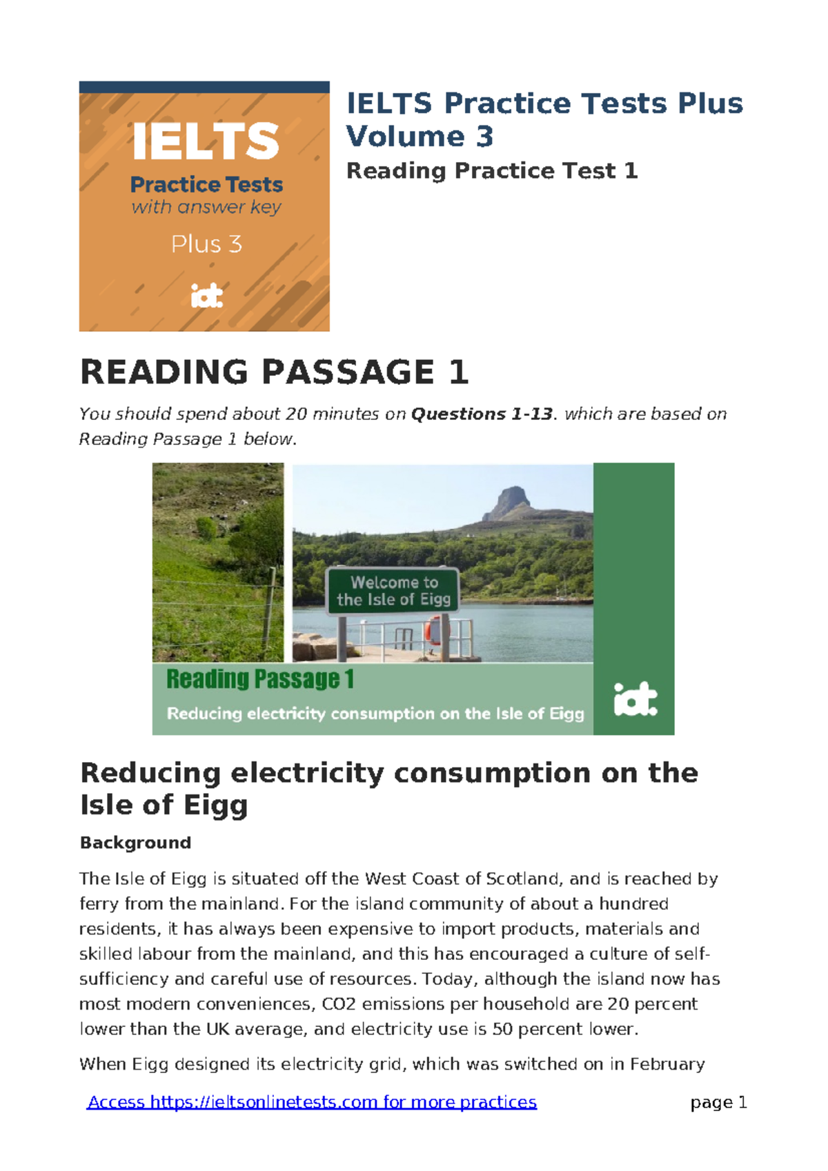 Readingpracticetest 1-v9-2038 - IELTS Practice Tests Plus Volume 3 ...