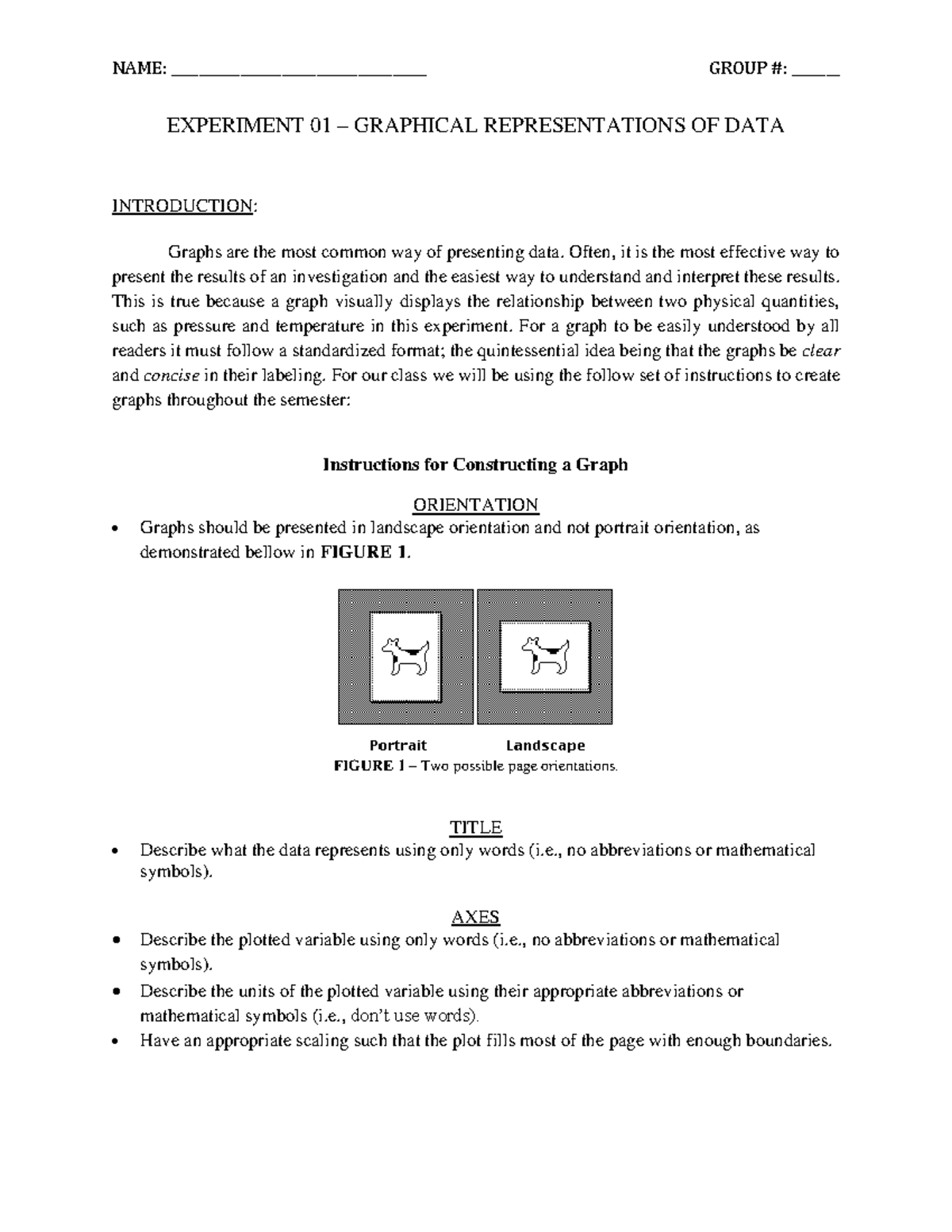01 - Graphing Handout - Warning: TT: undefined function: 32 EXPERIMENT 01 – GRAPHICAL - Studocu