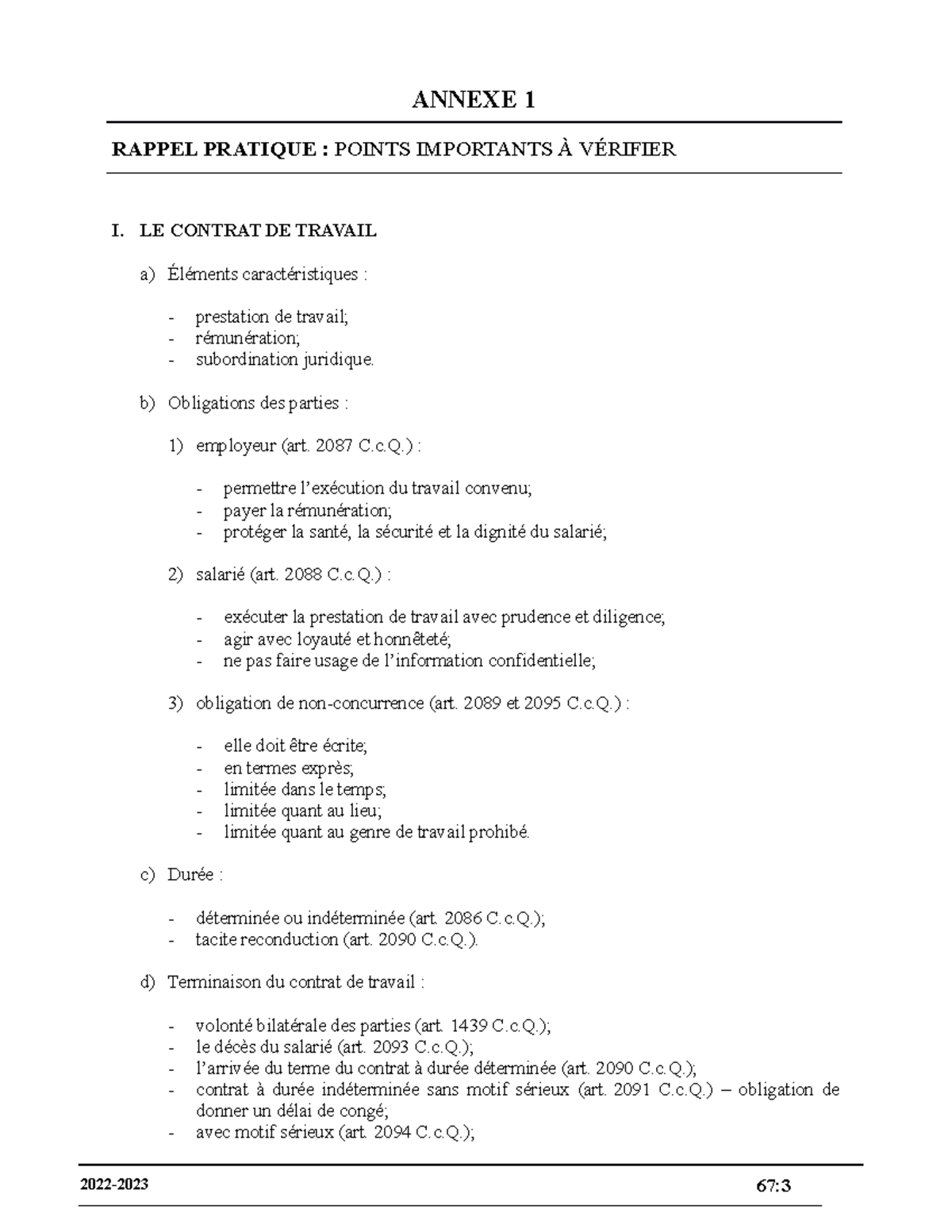 Annexe 1 - Rappel pratique - ANNEXE 1 RAPPEL PRATIQUE : POINTS ...