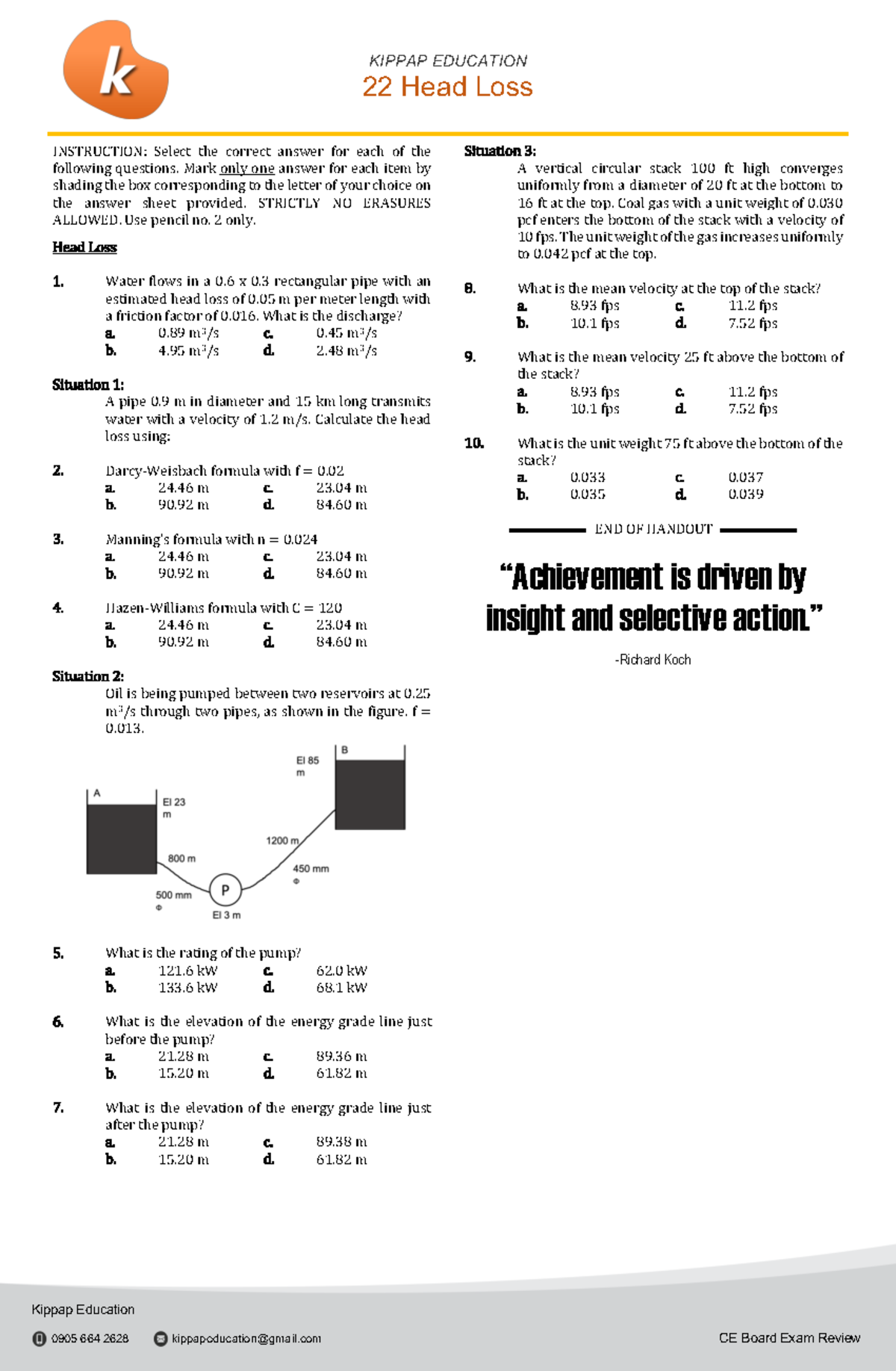 Kippap-Handout-GH (22 Head Loss) - KIPPAP EDUCATION 22 Head Loss ...