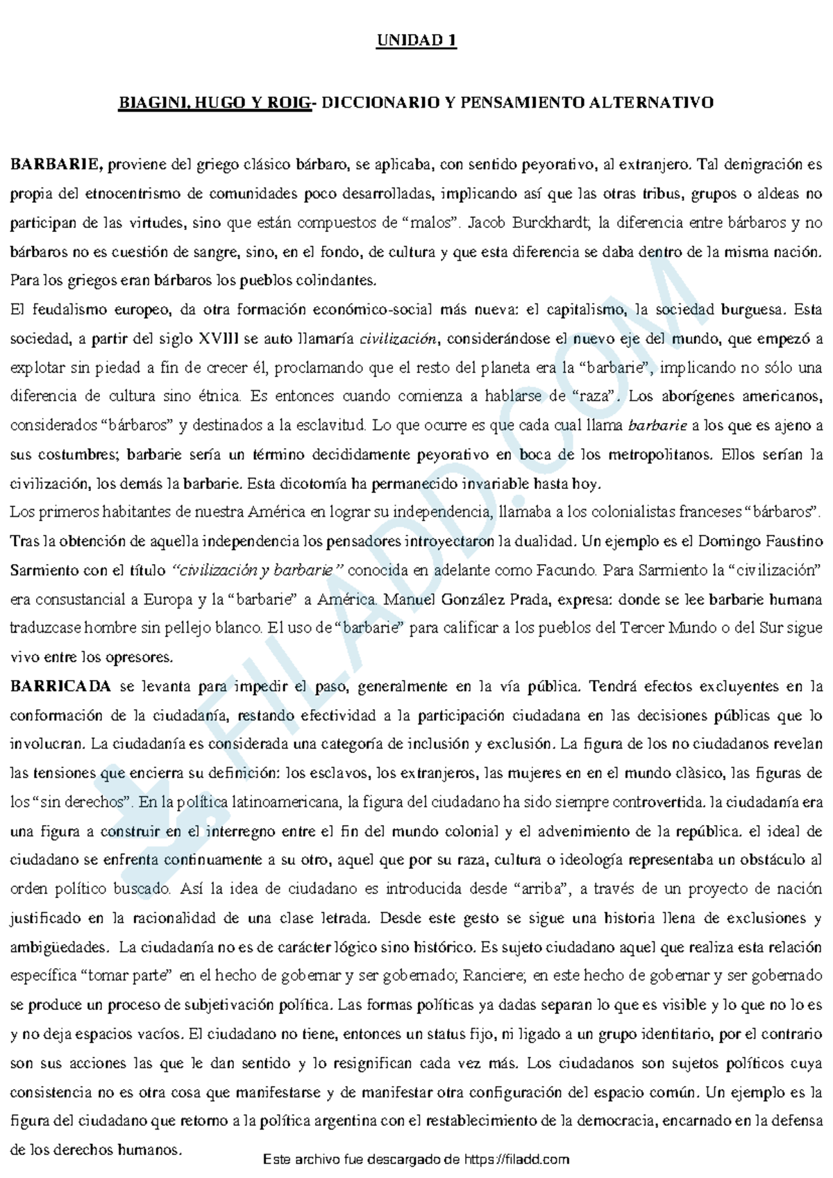 Resumen Movim 1 2 y 3 - UNIDAD 1 BIAGINI, HUGO Y ROIG- DICCIONARIO Y ...