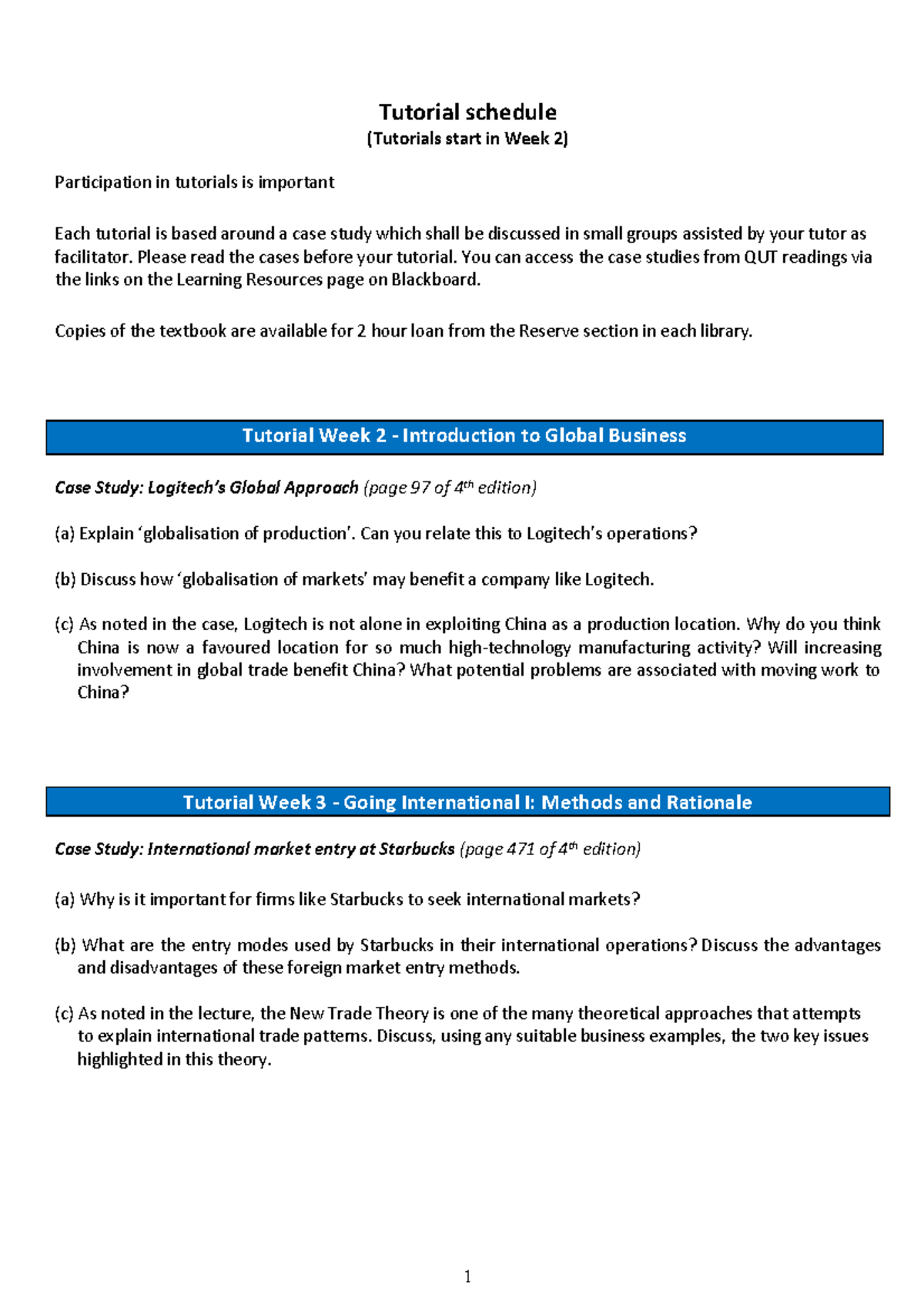 BSB119 Sem1 19 Student Tutorial Booklet Weeks 2-11 - Warning: TT ...