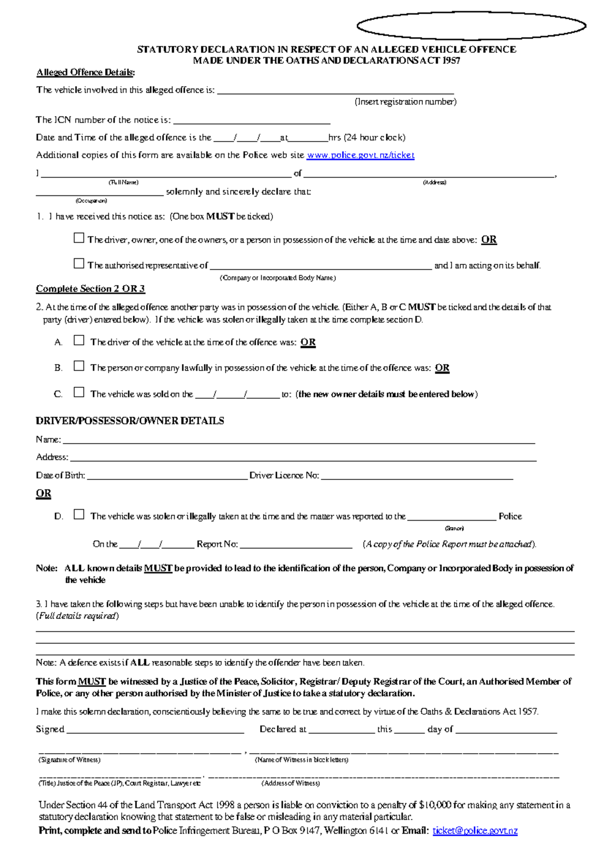 Statutory-declaration - STATUTORY DECLARATION IN RESPECT OF AN ALLEGED ...