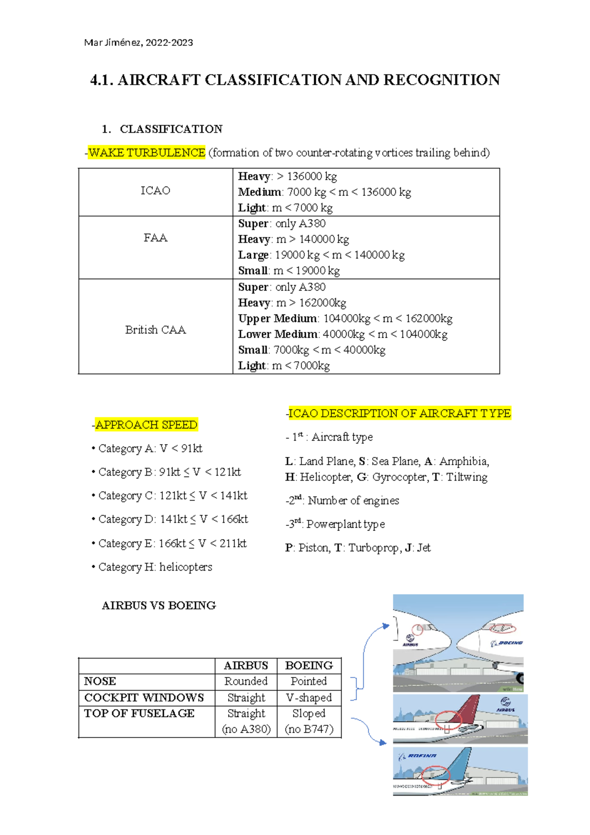 4.1. Aircraft Classification AND Recognition - 4. AIRCRAFT ...