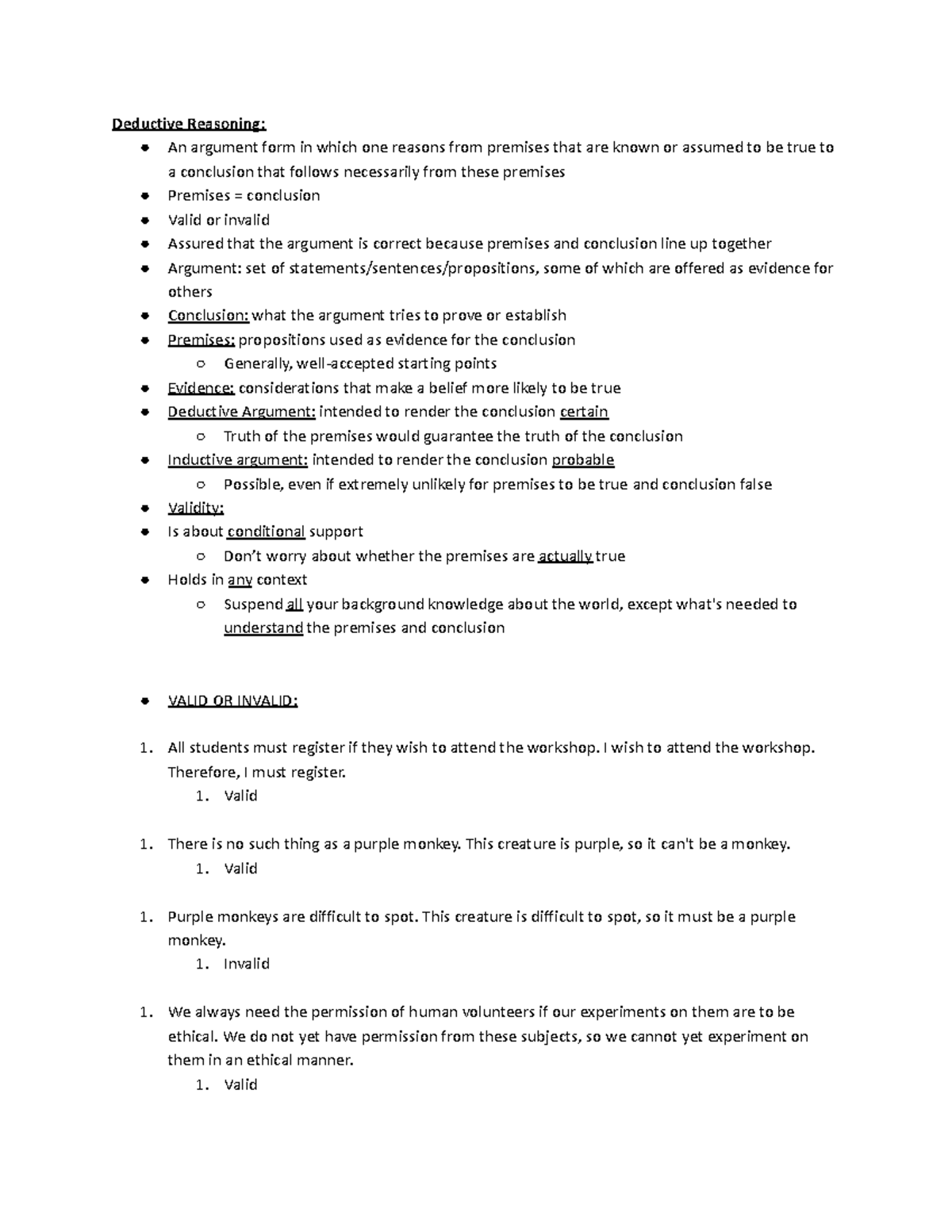 Critical Thinking Notes Four - Deductive Reasoning: An argument form in ...