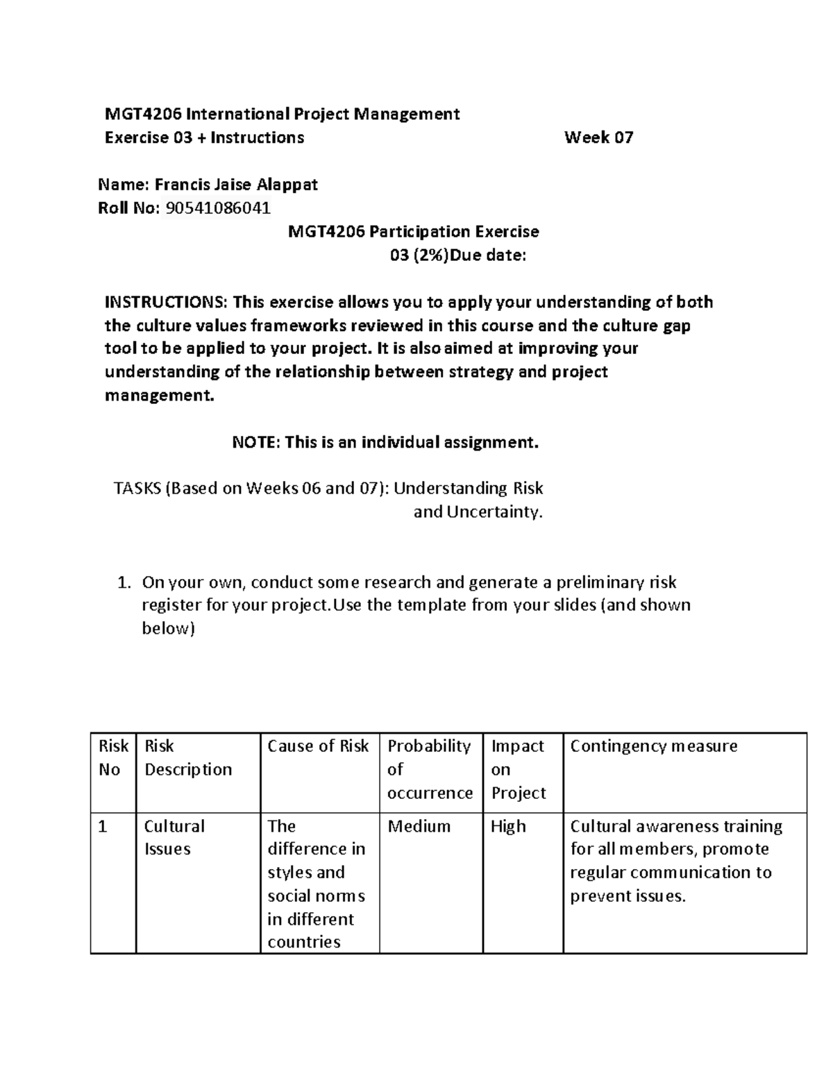MGT4206-Exercise 03 ^M Instructions-Week 07 - MGT4206 International ...
