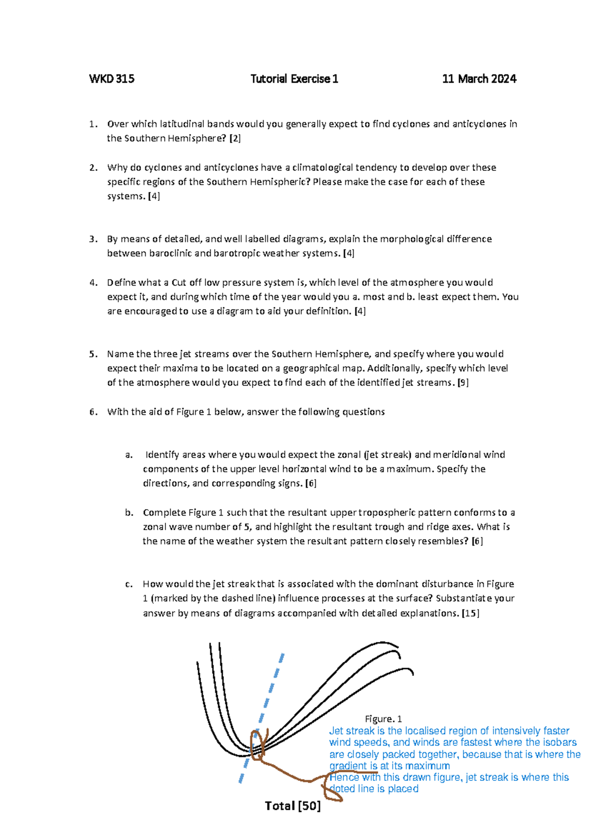 Exercise 1 - WKD 315 Tutorial Exercise 1 11 March 2024 Over which ...