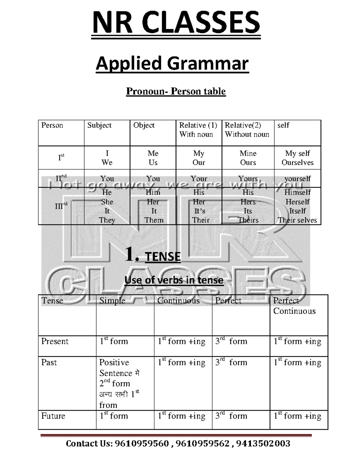 For Competitive Exams NR Classes Applied Grammar - Applied Grammar ...