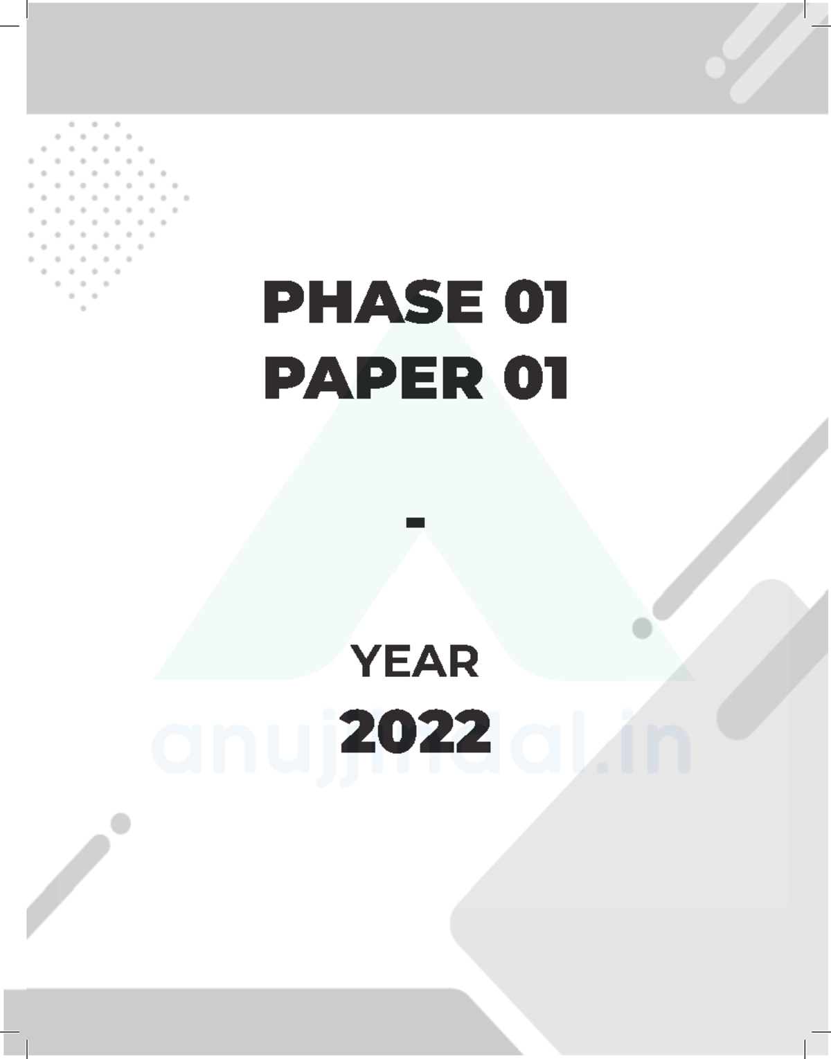 SEBI Question Paper Phase I paper I 2022 - 2022 PHASE 1 PAPER 1 | PHASE 01 PAPER 01 2 2022 YEAR ...